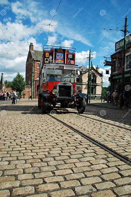 Beamish bus editorial stock photo. Image of cobbled, street - 15774653
