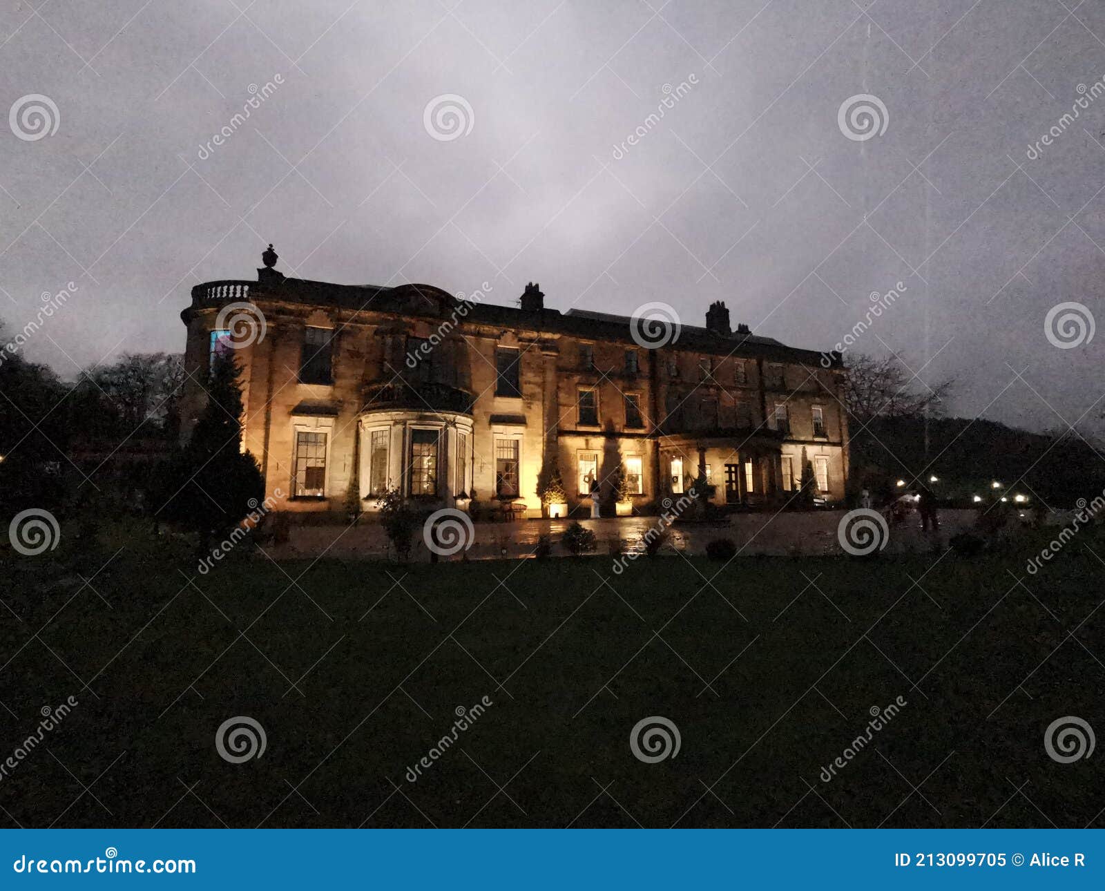 Beamish Hall by night editorial image. Image of hall - 213099705
