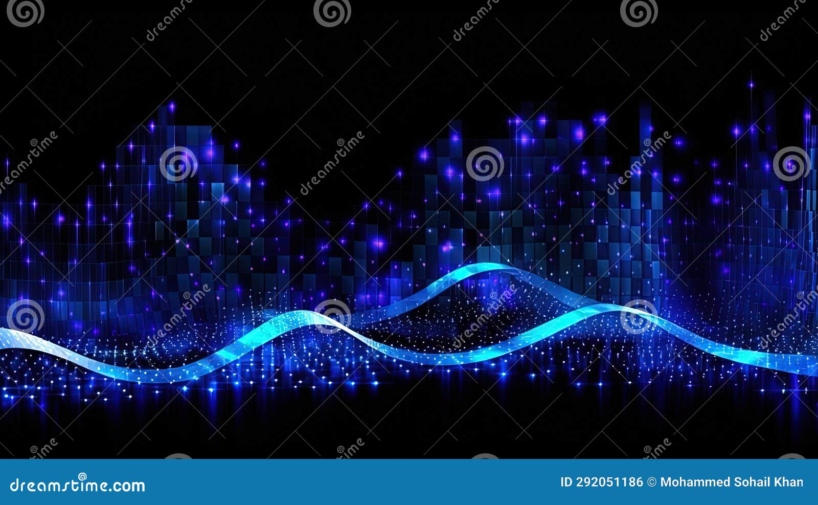 Beams of Blue Light Abstract Analytics Chart Pattern Trending Upwards ...