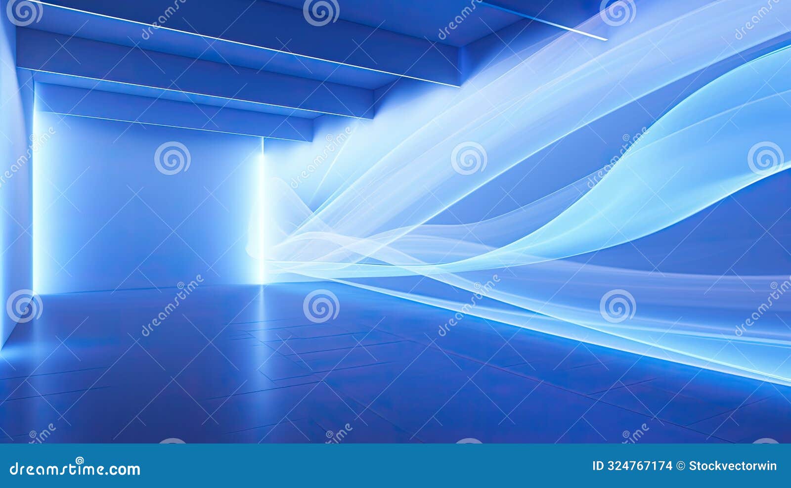 Beams Blue Light Projection Stock Illustration - Illustration of ...