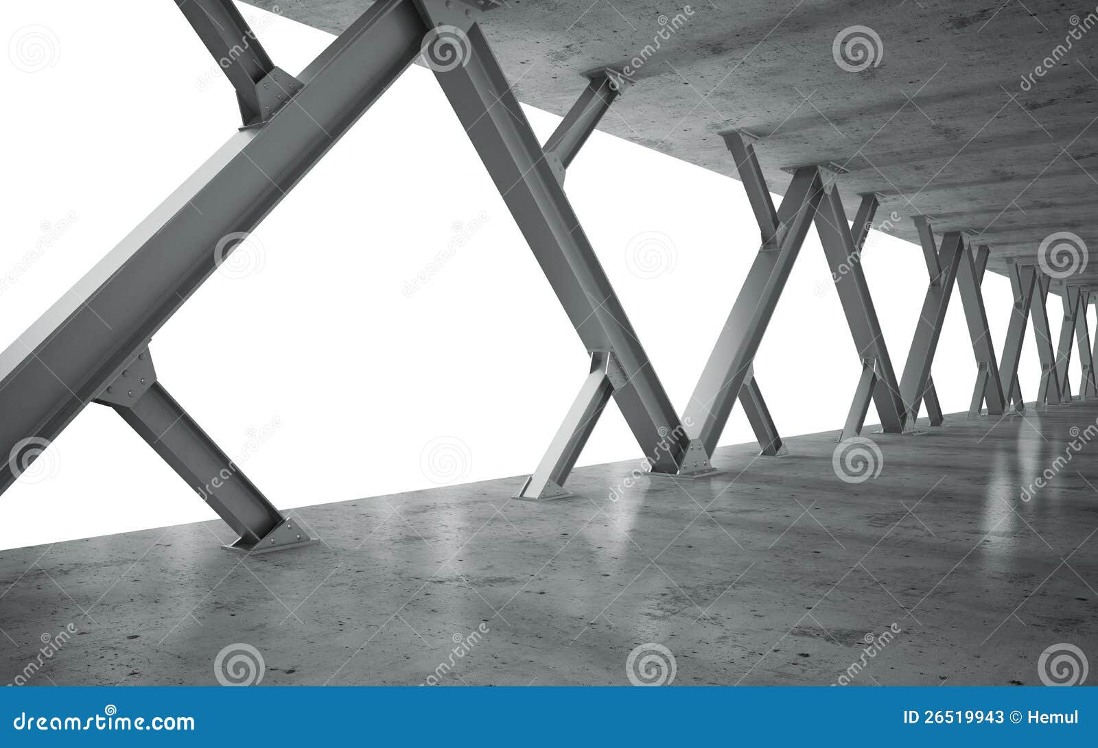 Beams and Concrete Structure Stock Illustration - Illustration of high ...