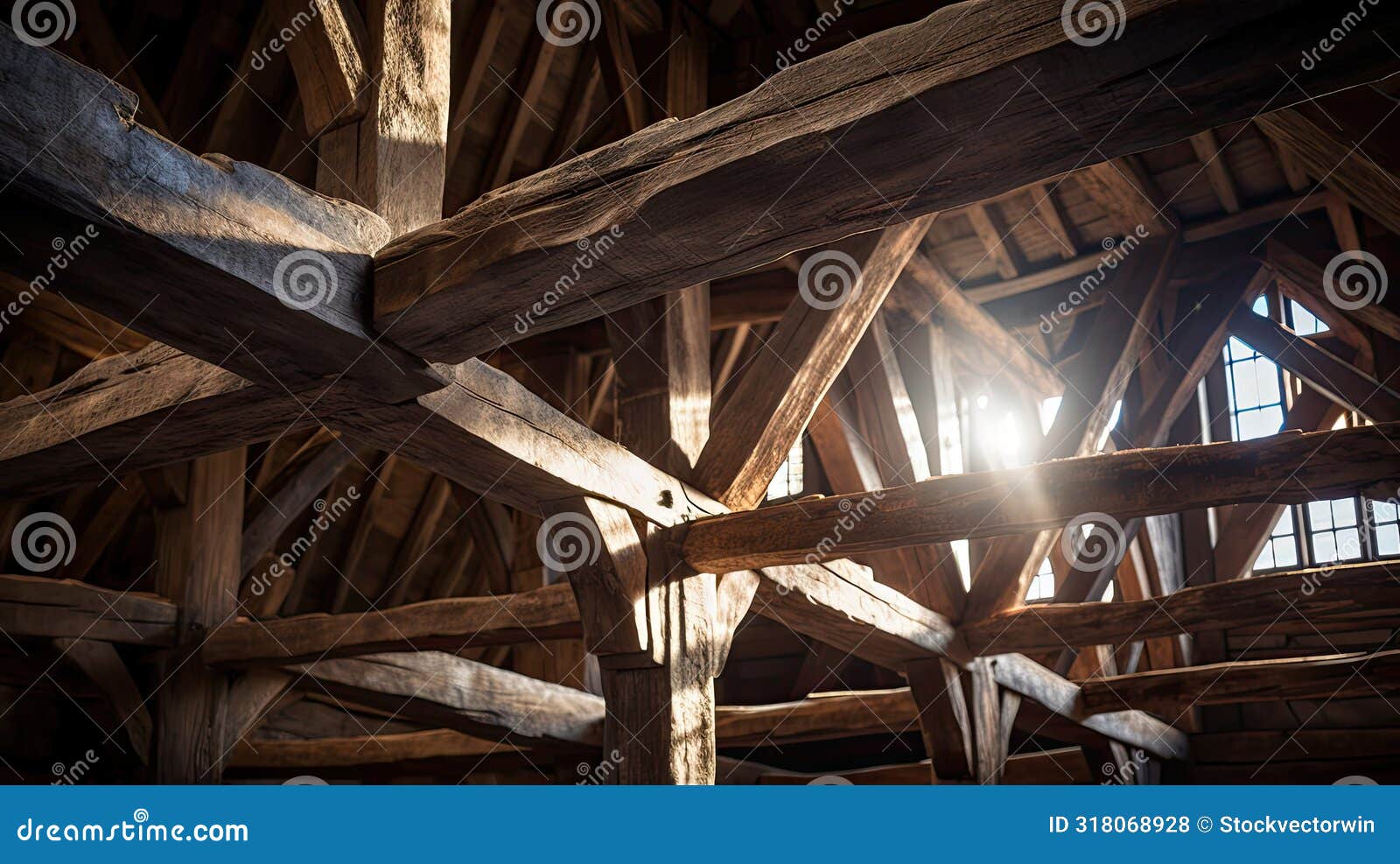 Beams Historic Timber Frame Stock Illustration - Illustration of ...