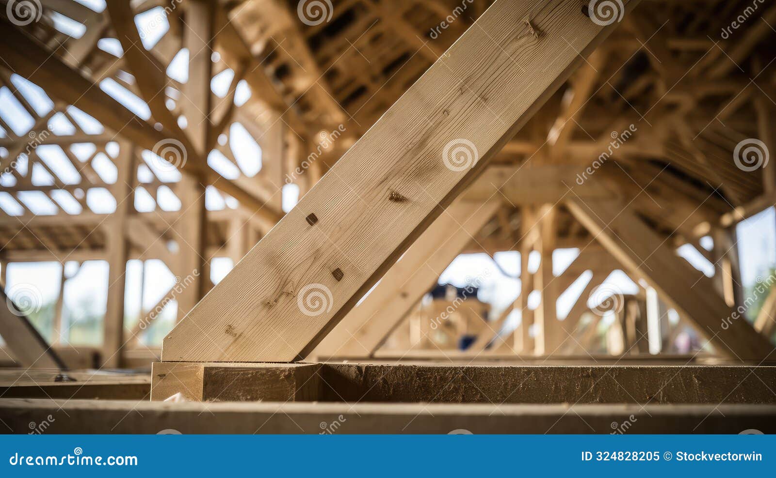 Beams Incomplete Timber Frame Stock Illustration - Illustration of ...