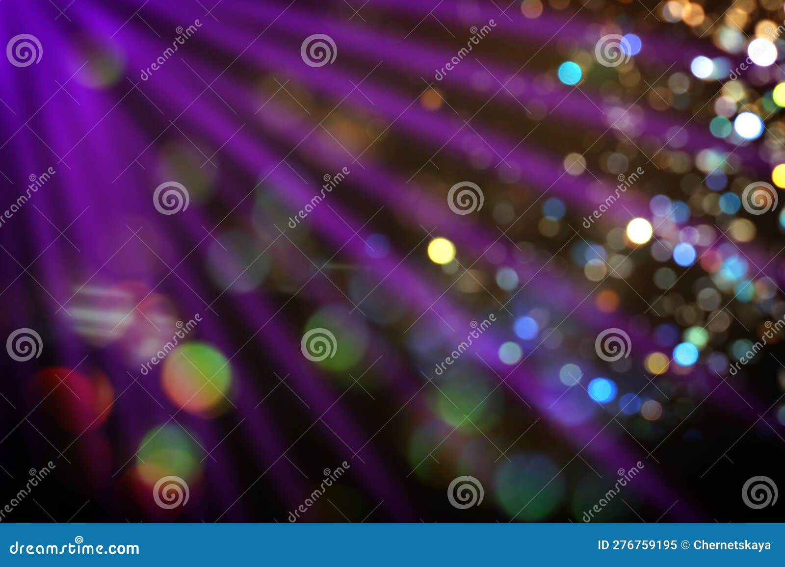 Beams of Light in Darkness of Night Club, Bokeh Effect Stock Image ...