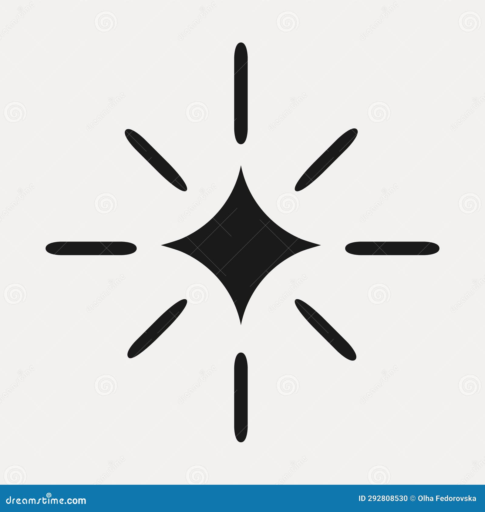 Beams of Light, Diamonds, Stylized Star. Abstract Minimalistic Linear ...