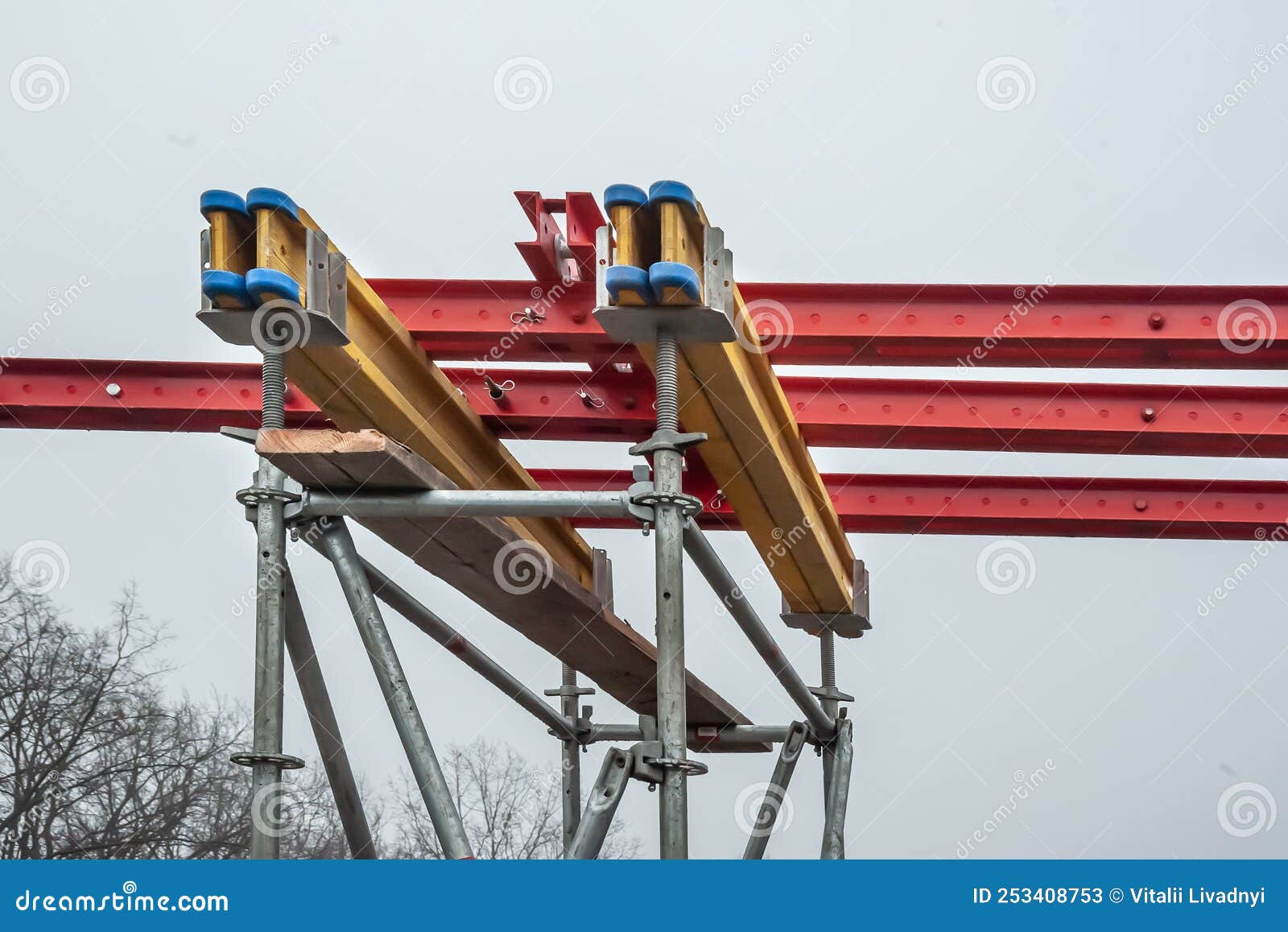 Beams and Scaffolding on the Reconstruction Stock Image - Image of ...