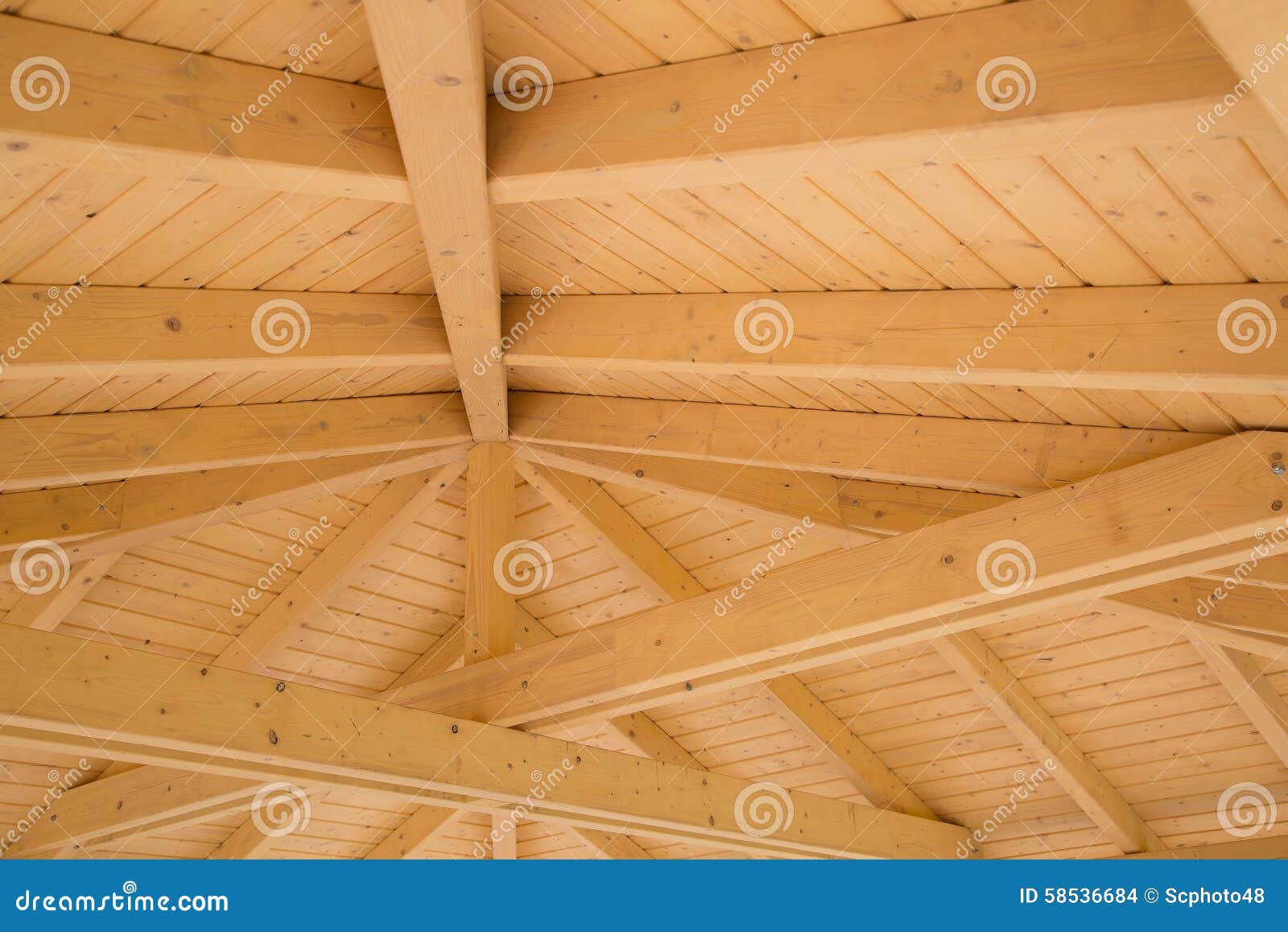 Beams on a Wooden Structure Stock Photo - Image of inside, craftsman ...