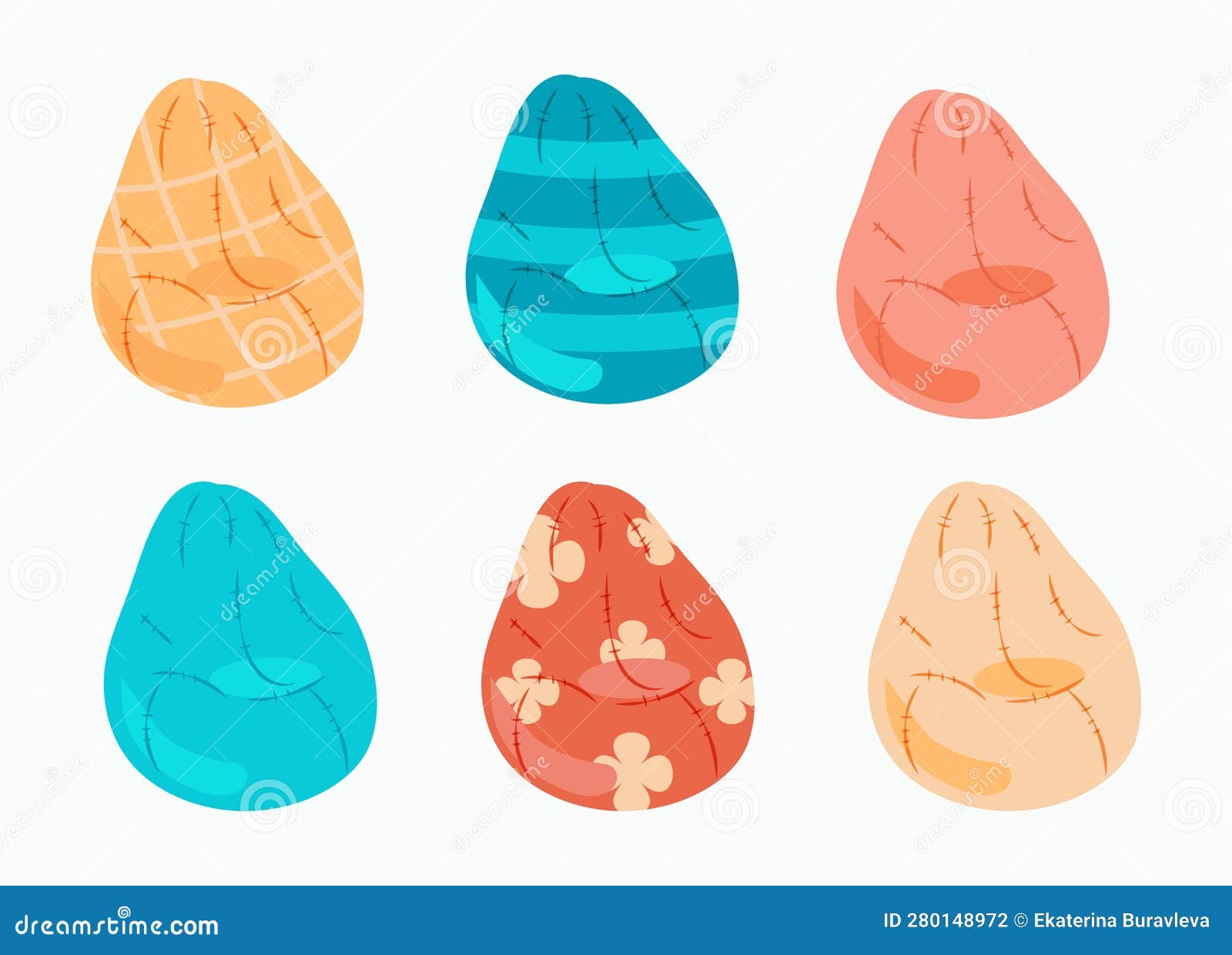Bean Bags with Different Color and Texture Options Stock Vector ...