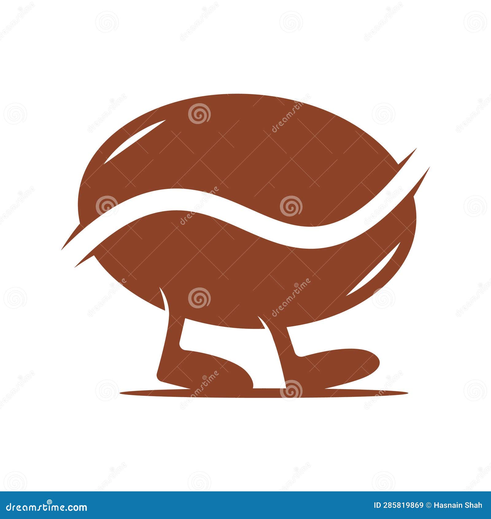 Bean Coffee Running Logo Design Stock Vector - Illustration of athlete ...