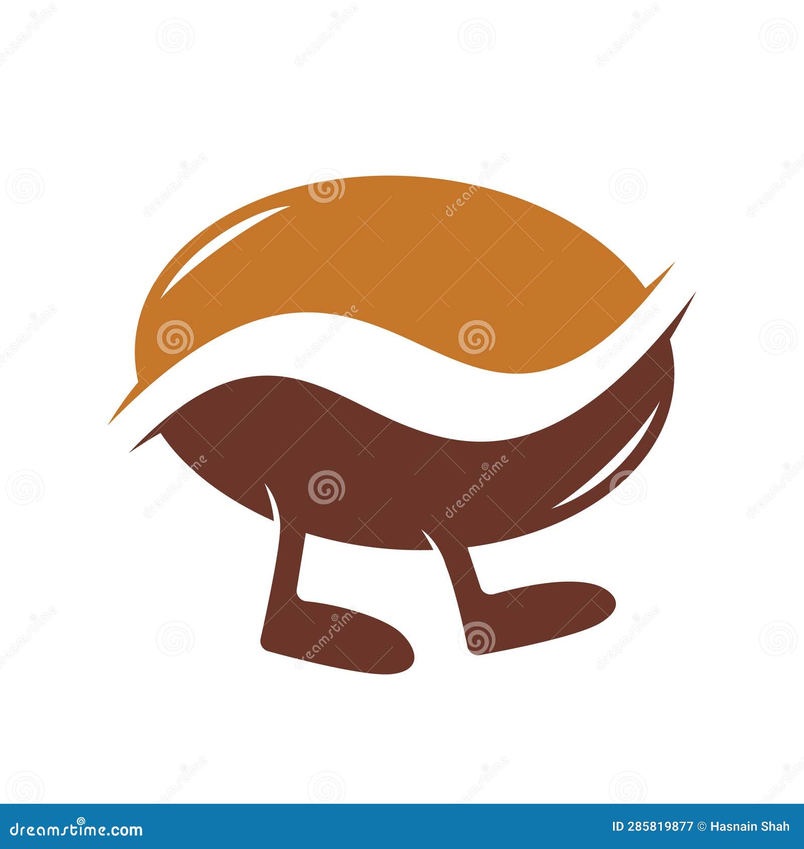 Bean Coffee Running Logo Design Stock Illustration - Illustration of ...