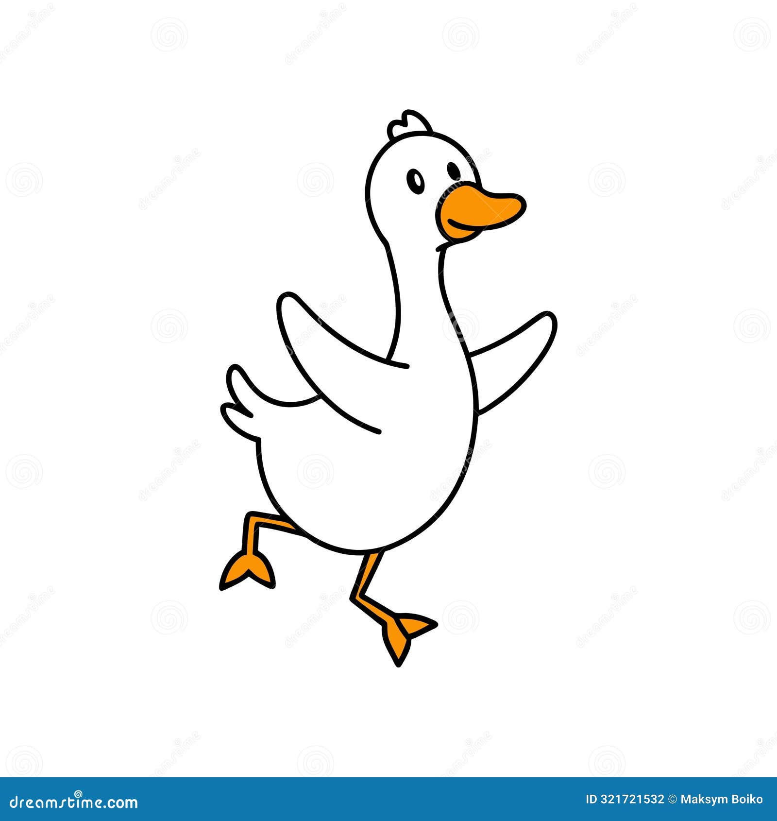 Bean Goose Dancing Icon Vector Illustration Stock Vector - Illustration ...
