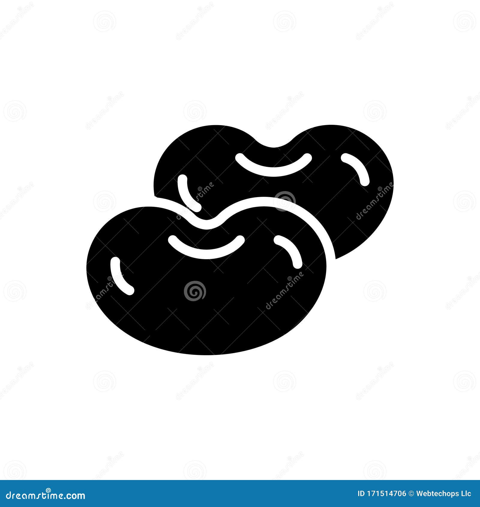 Black Solid Icon for Bean, Grain and Seed Stock Vector - Illustration ...