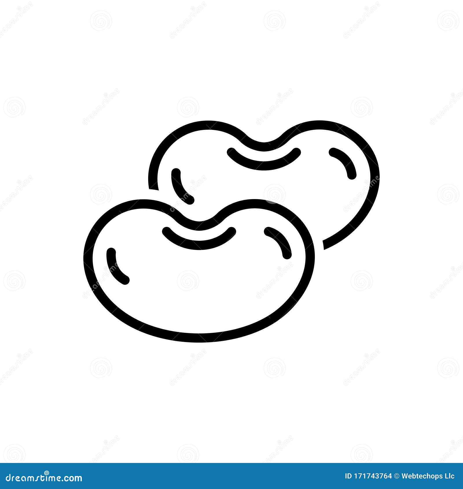 Black Line Icon for Bean, Grain and Seed Stock Vector - Illustration of ...