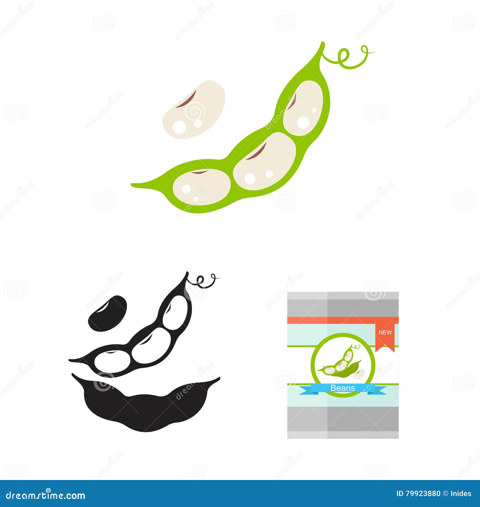 Bean Pod Vector Illustration. Stock Vector - Illustration of vector ...