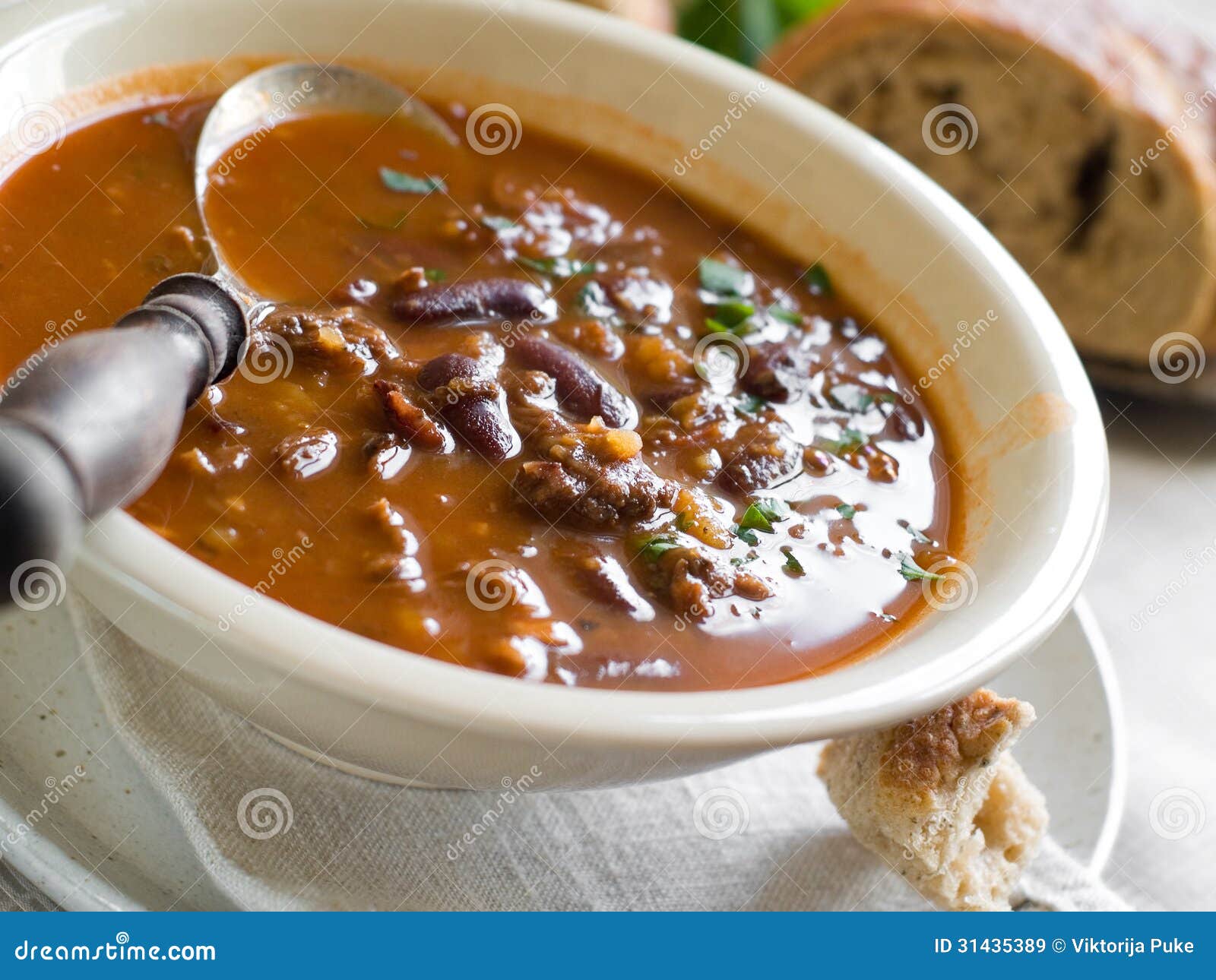 Bean soup stock image. Image of vegetable, black, meal - 31435389