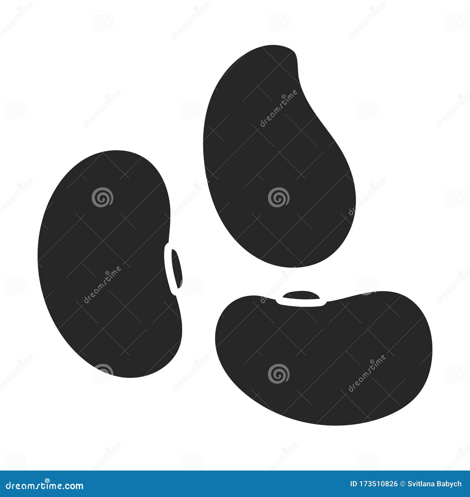 Bean Vector Icon.Black Vector Icon Isolated on White Background Bean ...