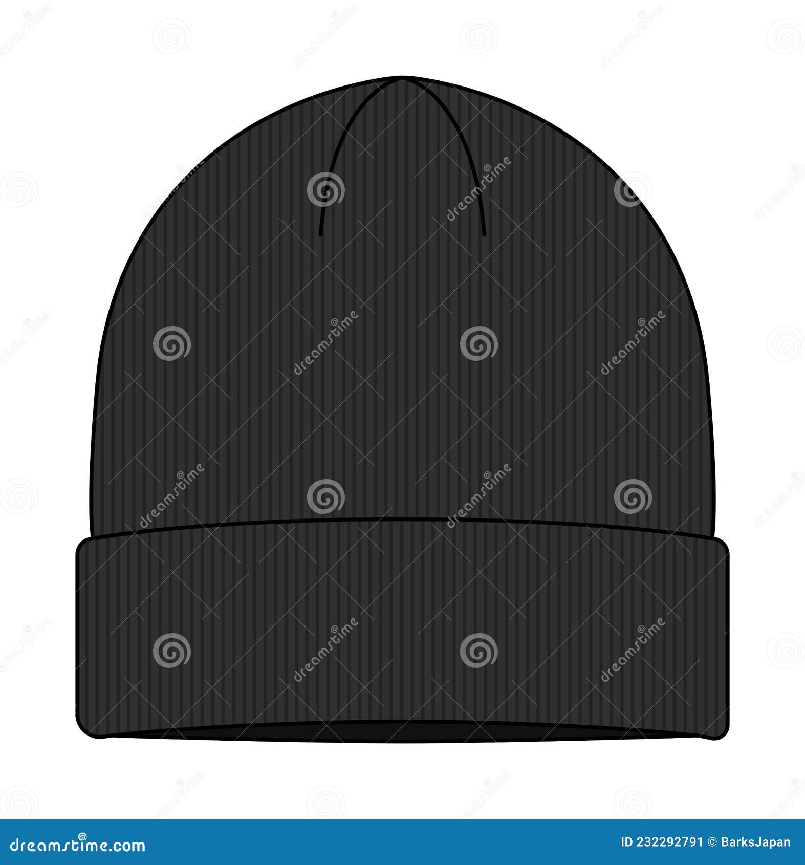 Beanie Hat Knit Cap Template Vector Illustration | Black Stock Vector ...