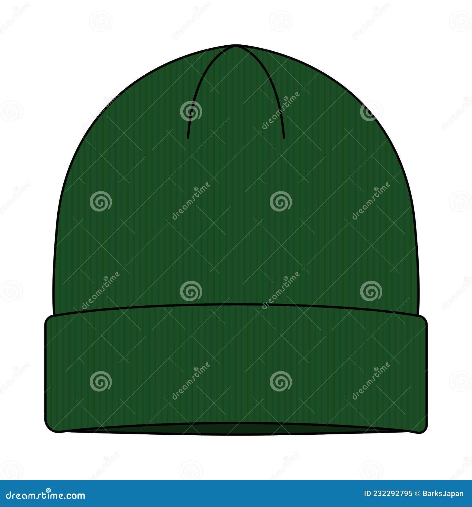 Beanie Hat Knit Cap Template Vector Illustration | Green Stock Vector ...