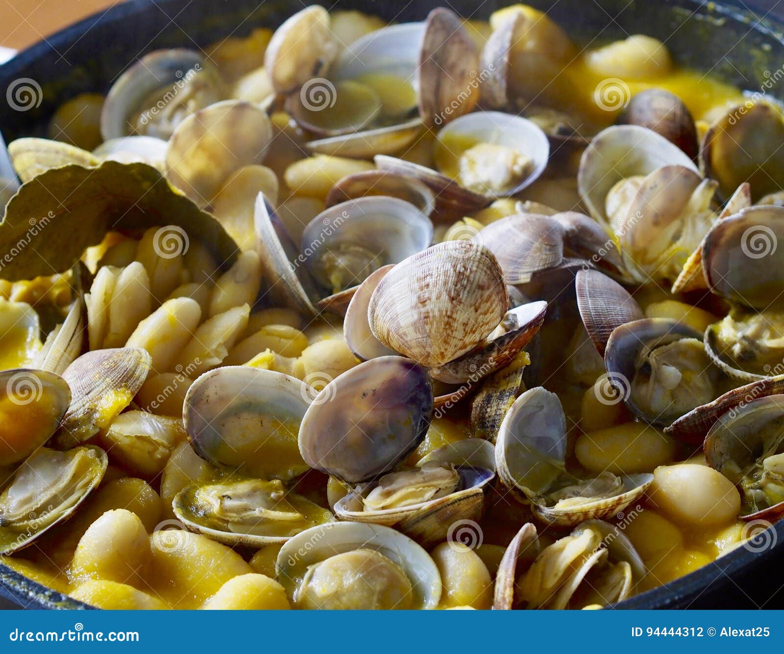 Beans with clams stock photo. Image of lunch, cooked - 94444312