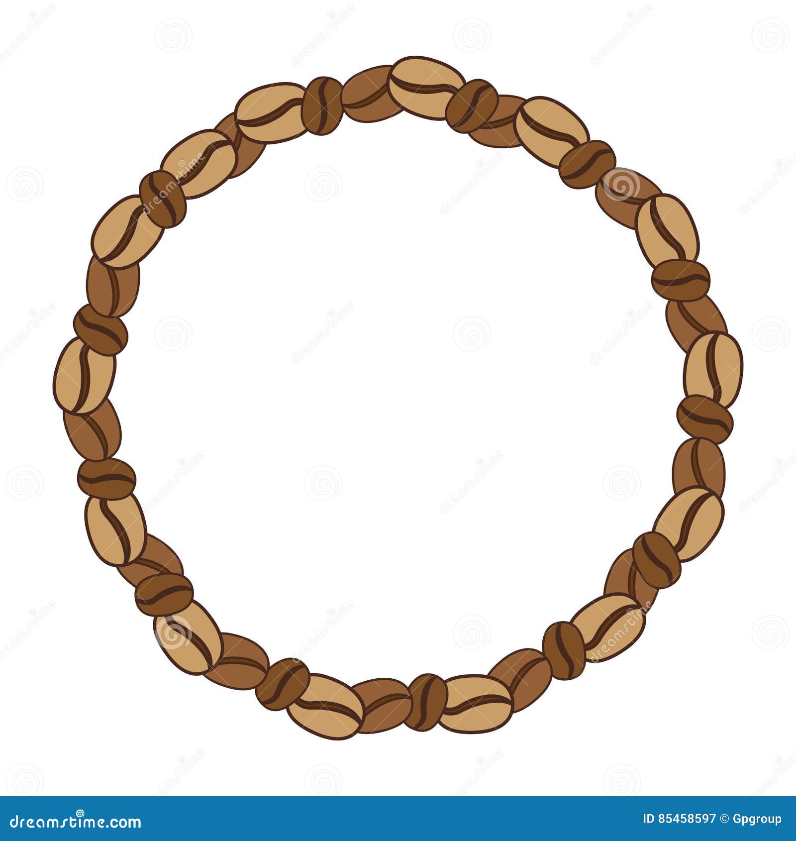 Beans Coffee Border in Circular Shape Design Stock Illustration ...