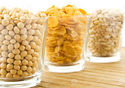 Beans and flakes stock image. Image of healthy, soya, soybean - 6119025