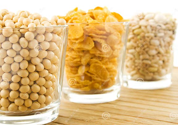 Beans and flakes stock image. Image of healthy, soya, soybean - 6119025