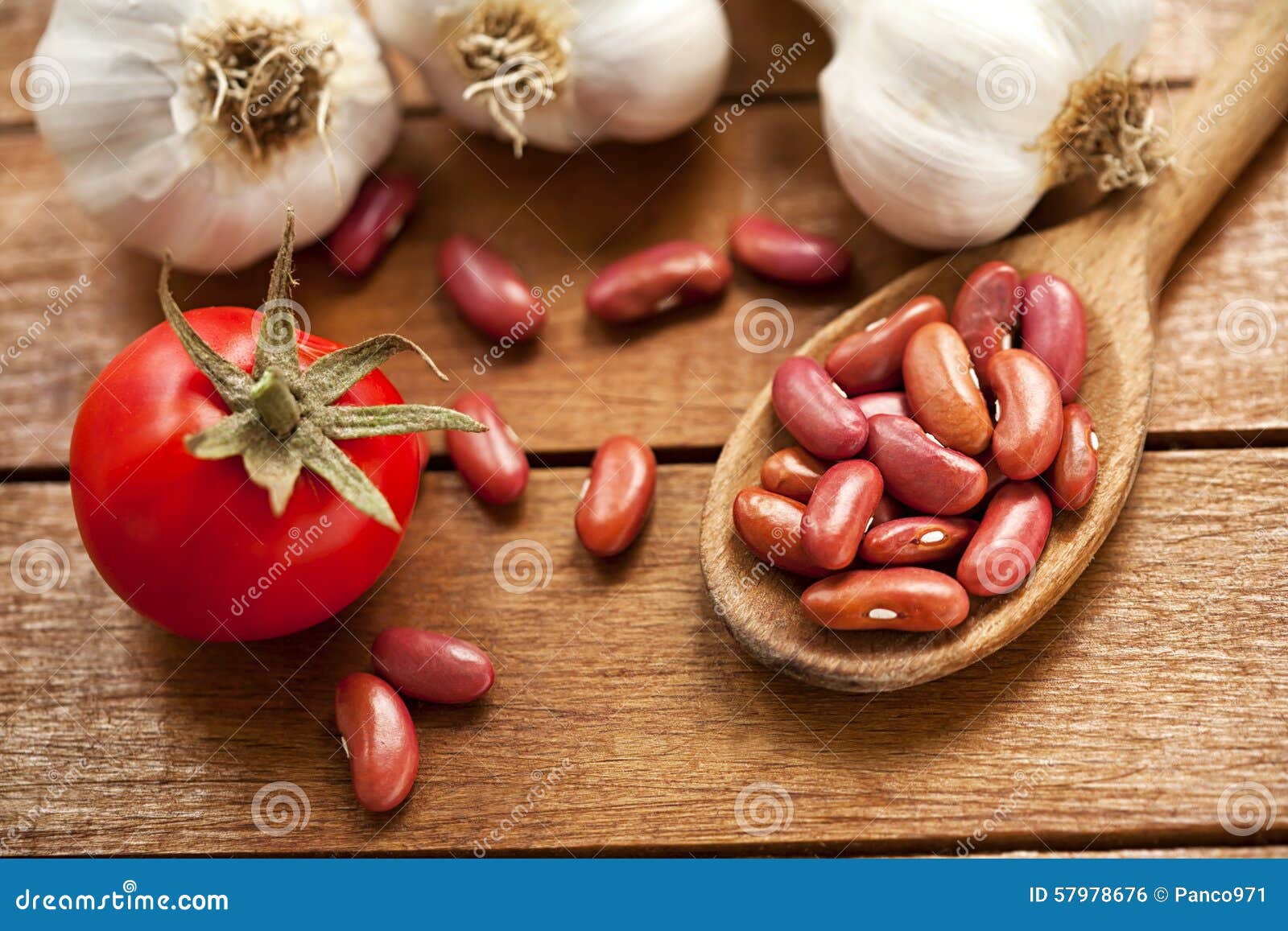 Beans and fresh vegetables stock photo. Image of nutrition - 57978676