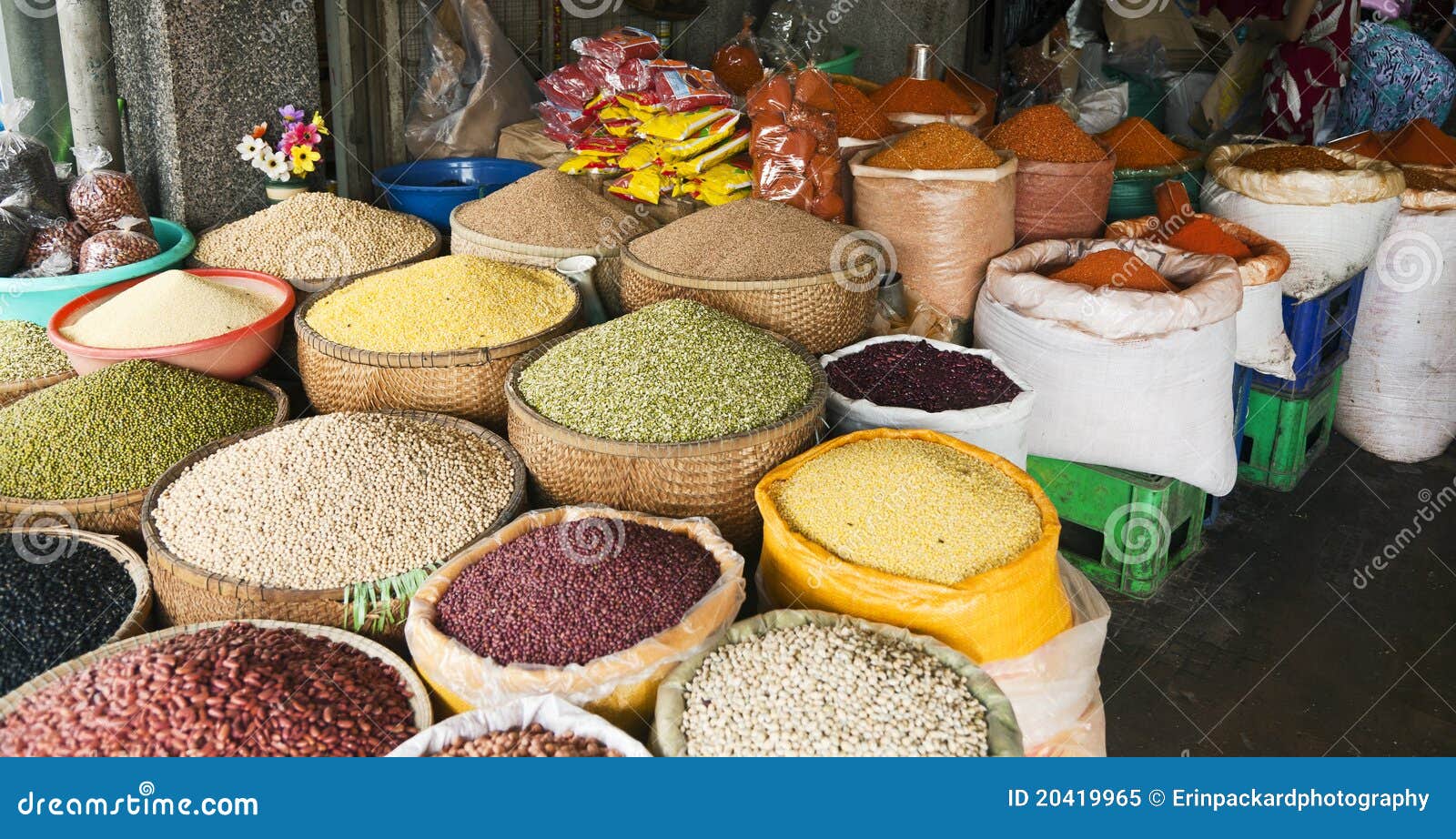 Beans and Grains stock image. Image of sack, basket, markets - 20419965