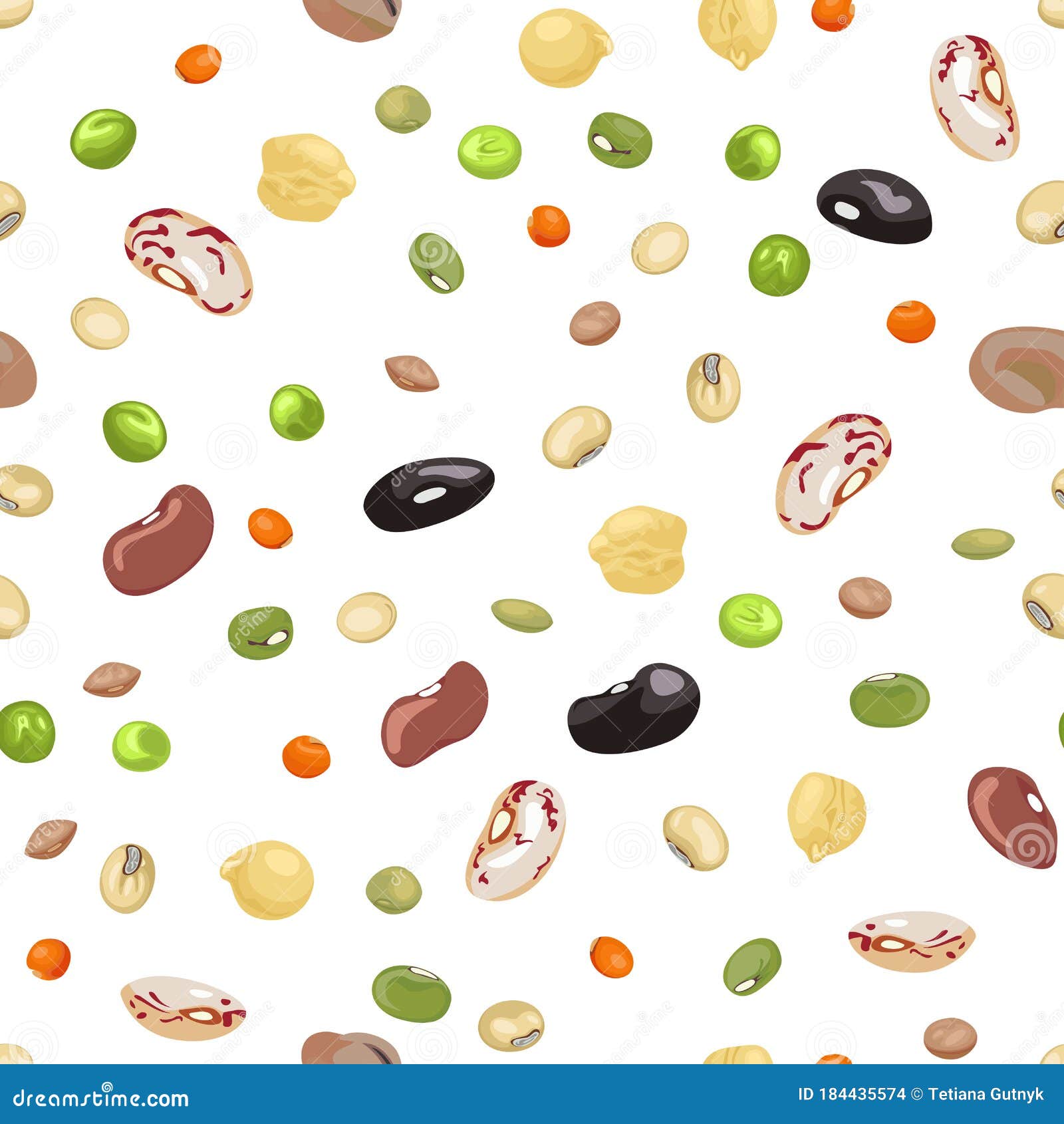 Beans and Legumes Seamless Pattern. Vector Illustration Stock Vector ...