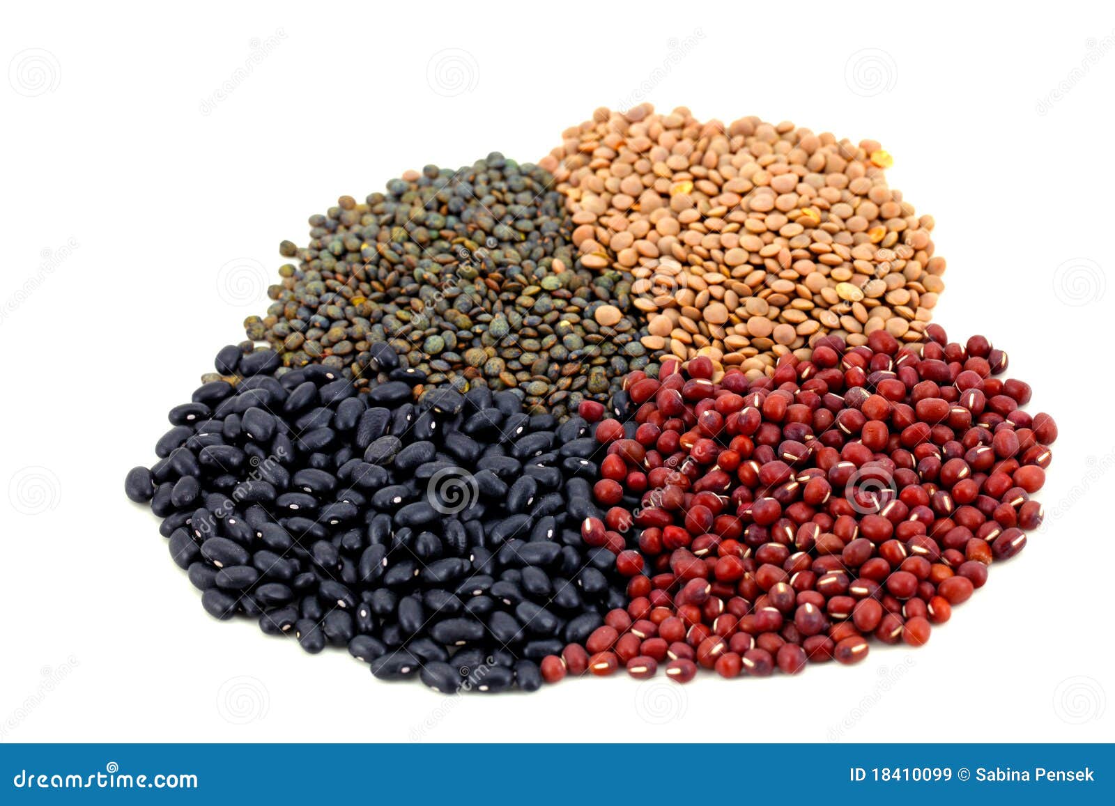 Beans and Lentils Pulse on White Stock Image - Image of crop, mung ...