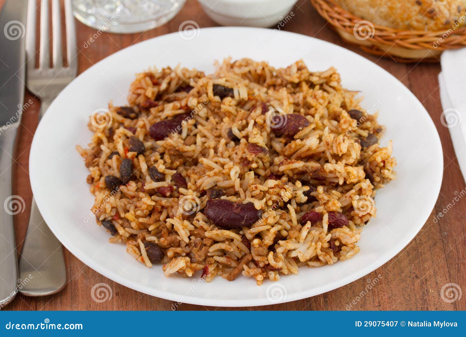 Beans with meat and rice stock image. Image of prepared - 29075407