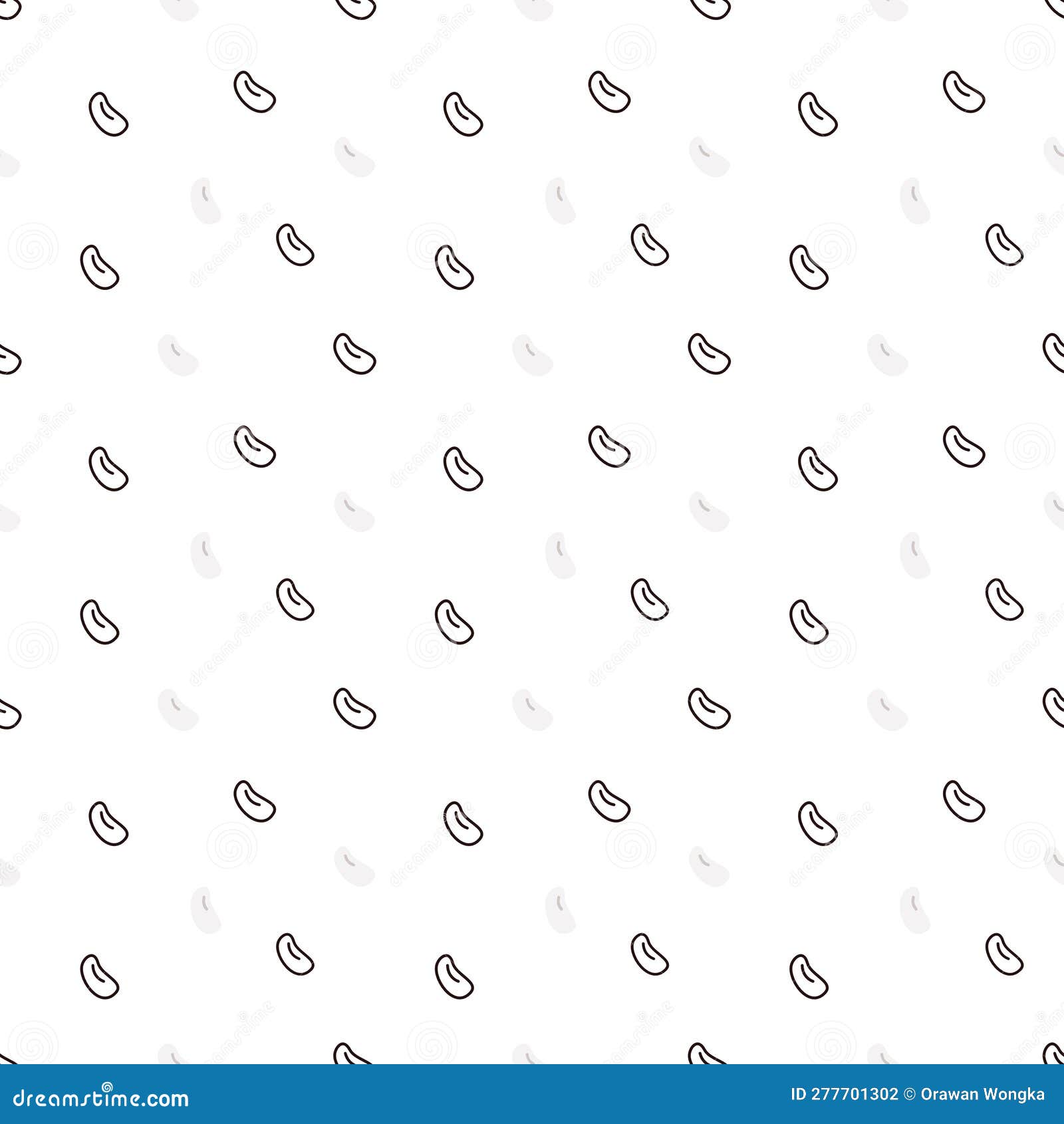 Beans Outline Seamless Pattern on Transparent Background Stock Vector ...