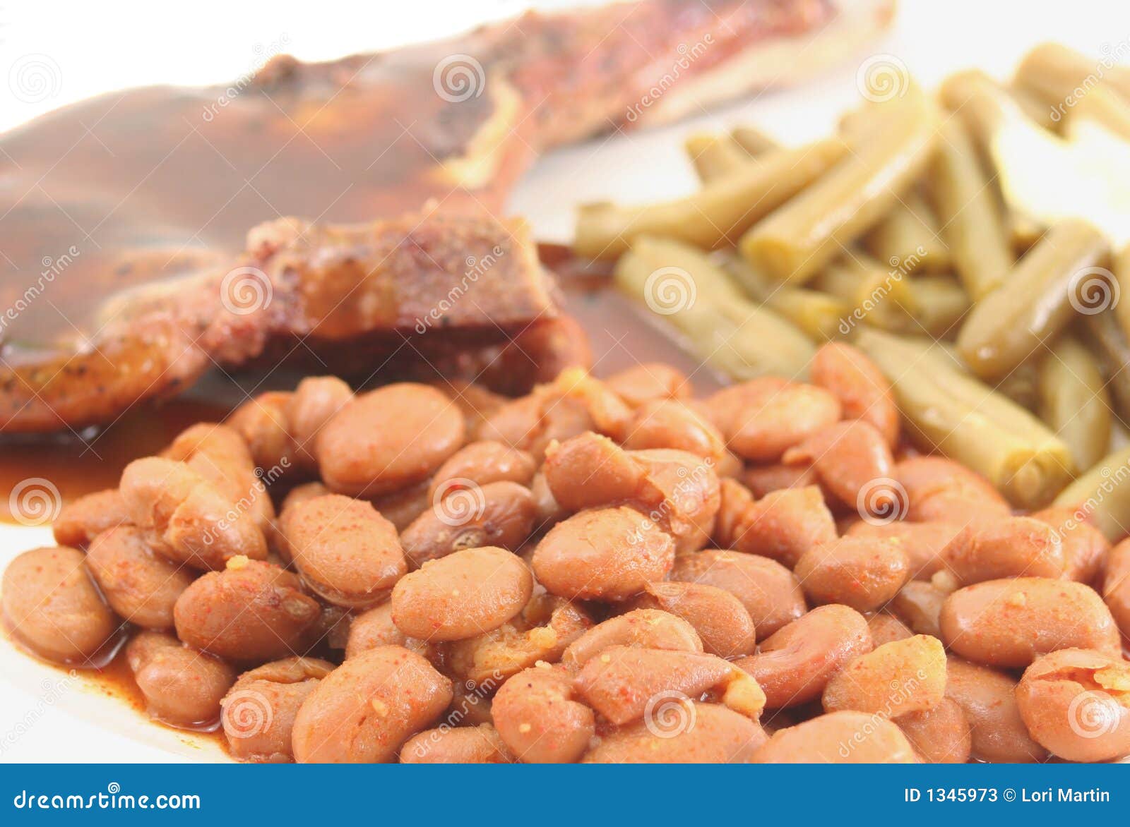 Beans and Pork Chop stock image. Image of vegetables, ranch - 1345973