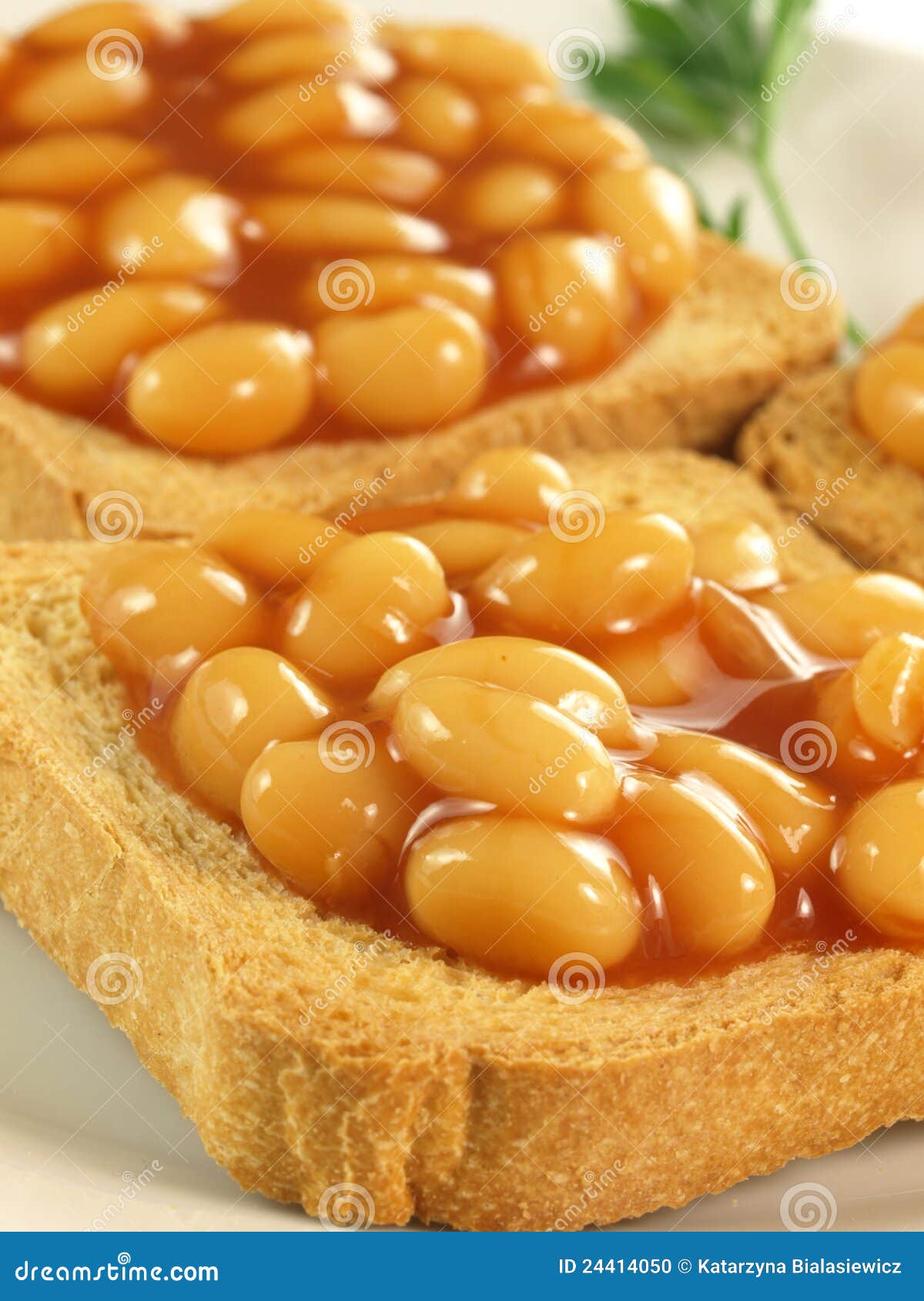Beans on toast, closeup stock photo. Image of favourite - 24414050