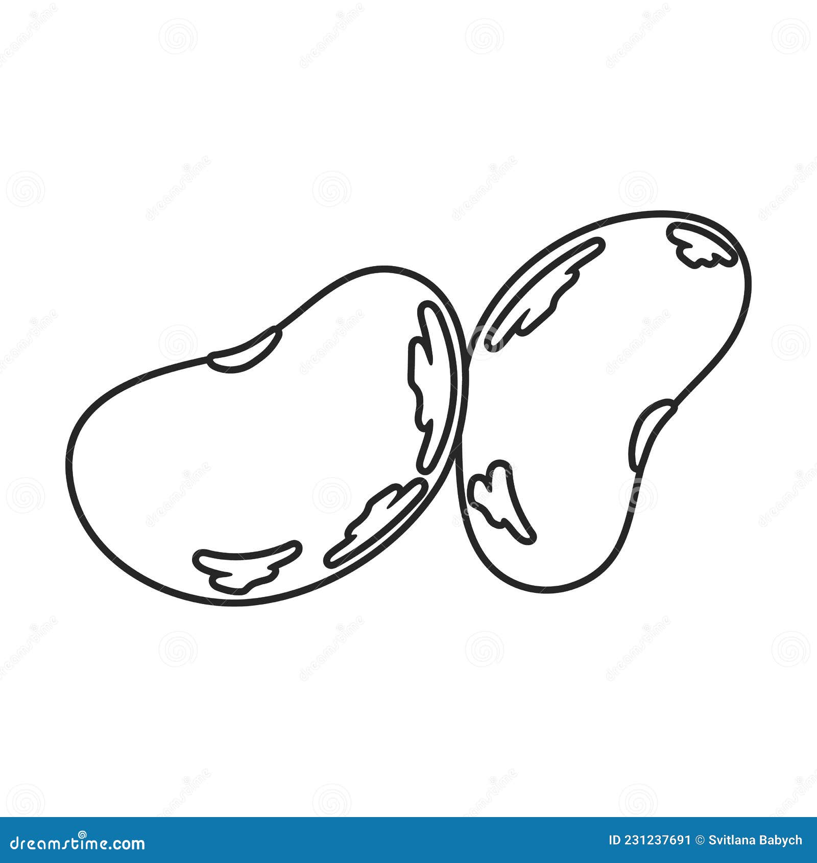 Beans Vector Outline Icon. Vector Illustration Bean on White Background ...