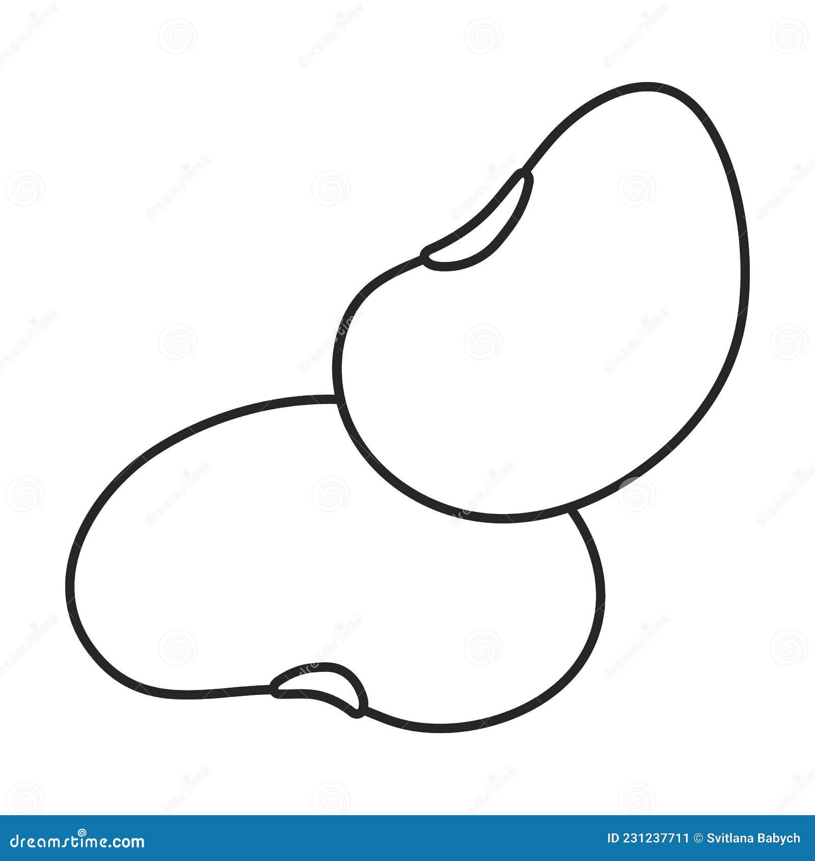 Beans Vector Outline Icon. Vector Illustration Bean on White Background ...