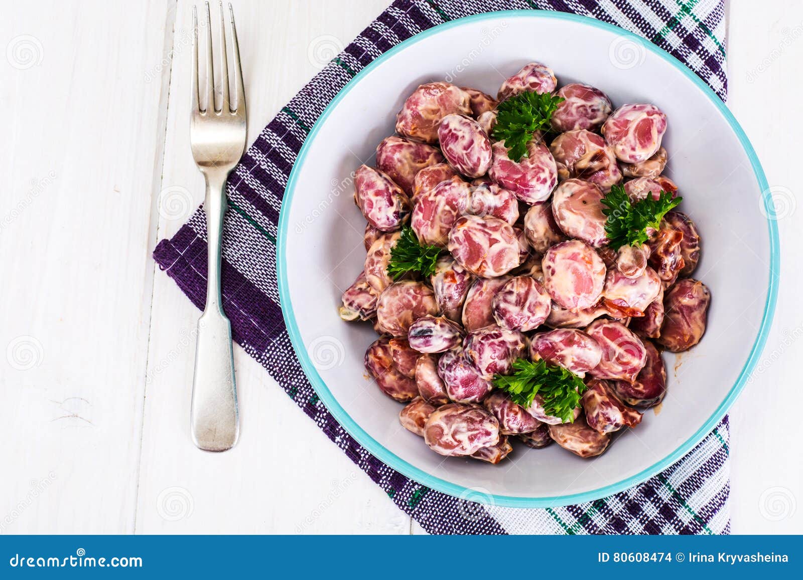 Beans in Yoghurt and Tomato Sauce Stock Photo - Image of food, healthy ...