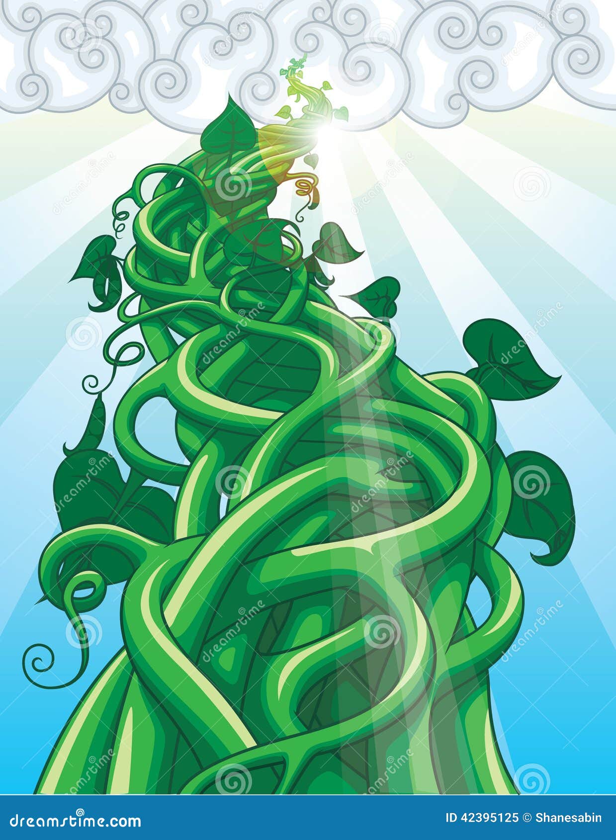 Beanstalk ilustración del vector. Ilustración de dorado - 42395125