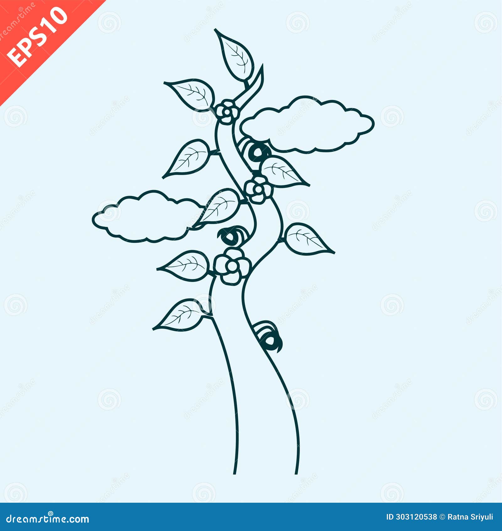 Beanstalk Design Vector Flat Isolated Illustration Stock Vector ...