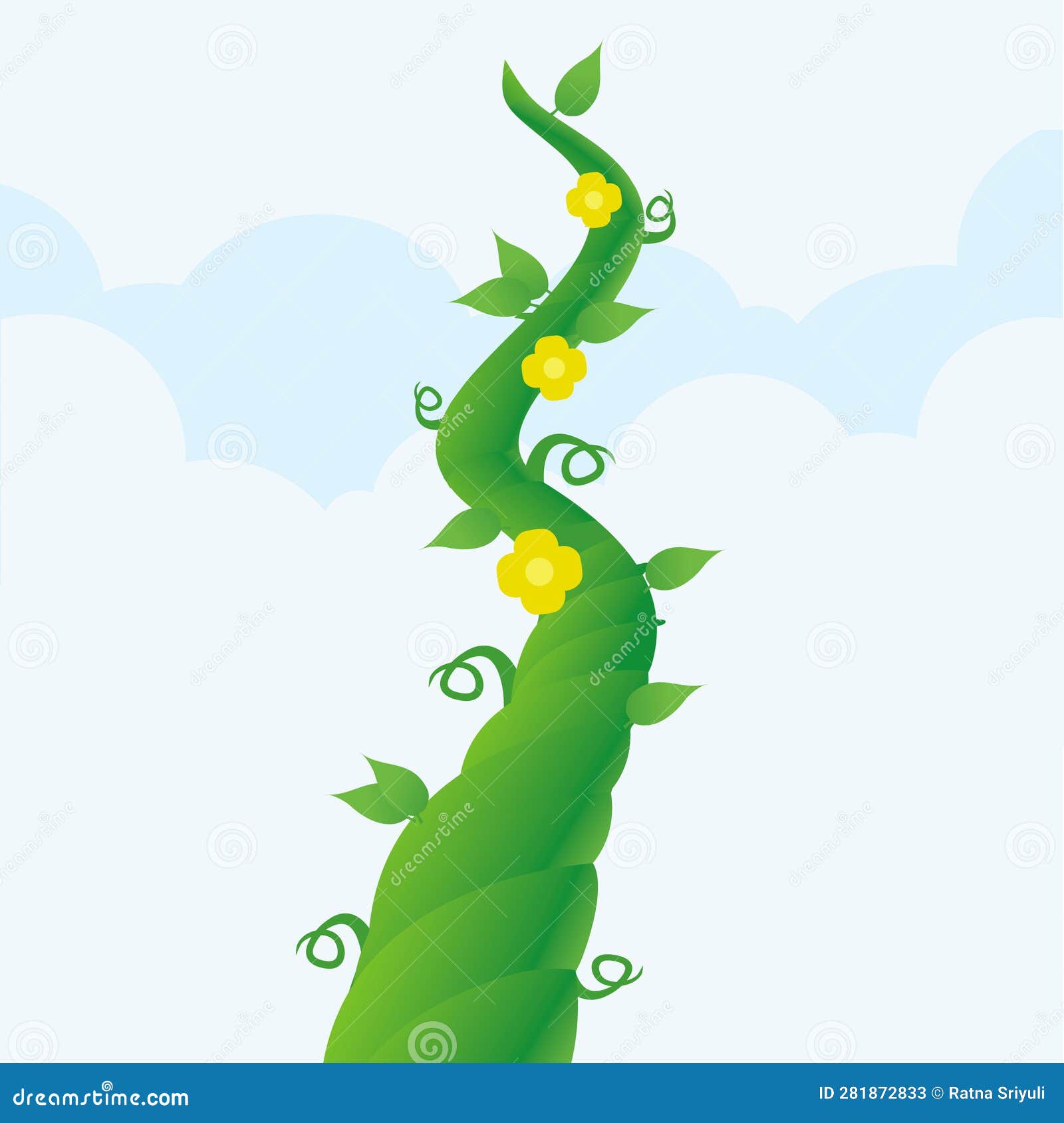 Beanstalk Design Vector Flat Isolated Illustration Stock Vector ...