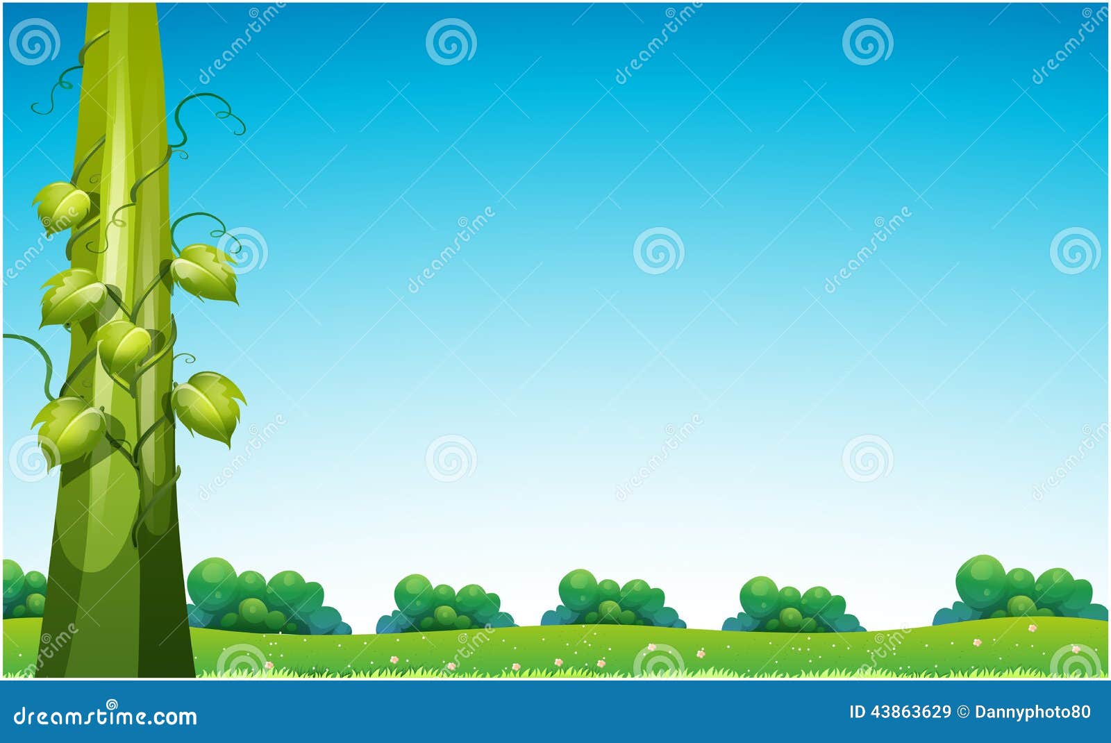 Beanstalk in field stock vector. Illustration of scenic - 43863629