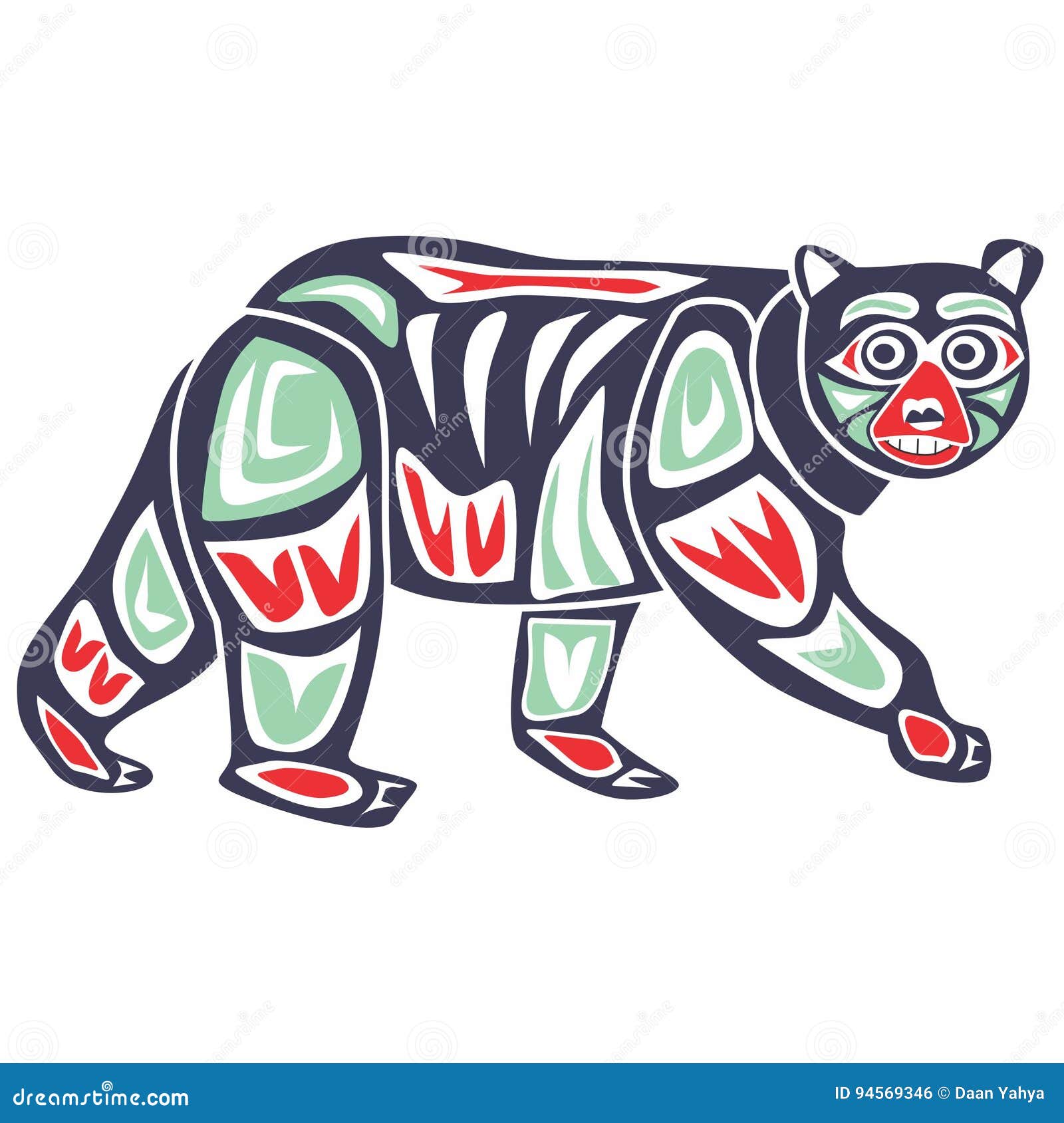 Bear on Aboriginal Tribe Cartoon Stock Vector - Illustration of ...