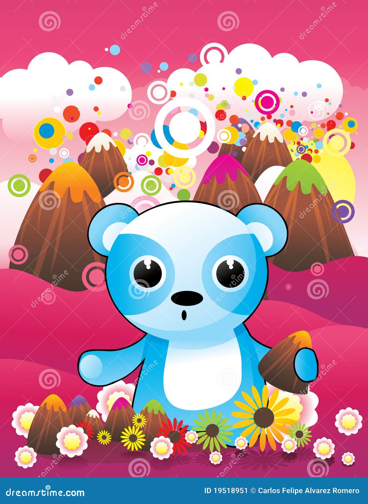 Bear in Abstract Landscape Vector Stock Vector - Illustration of grass ...