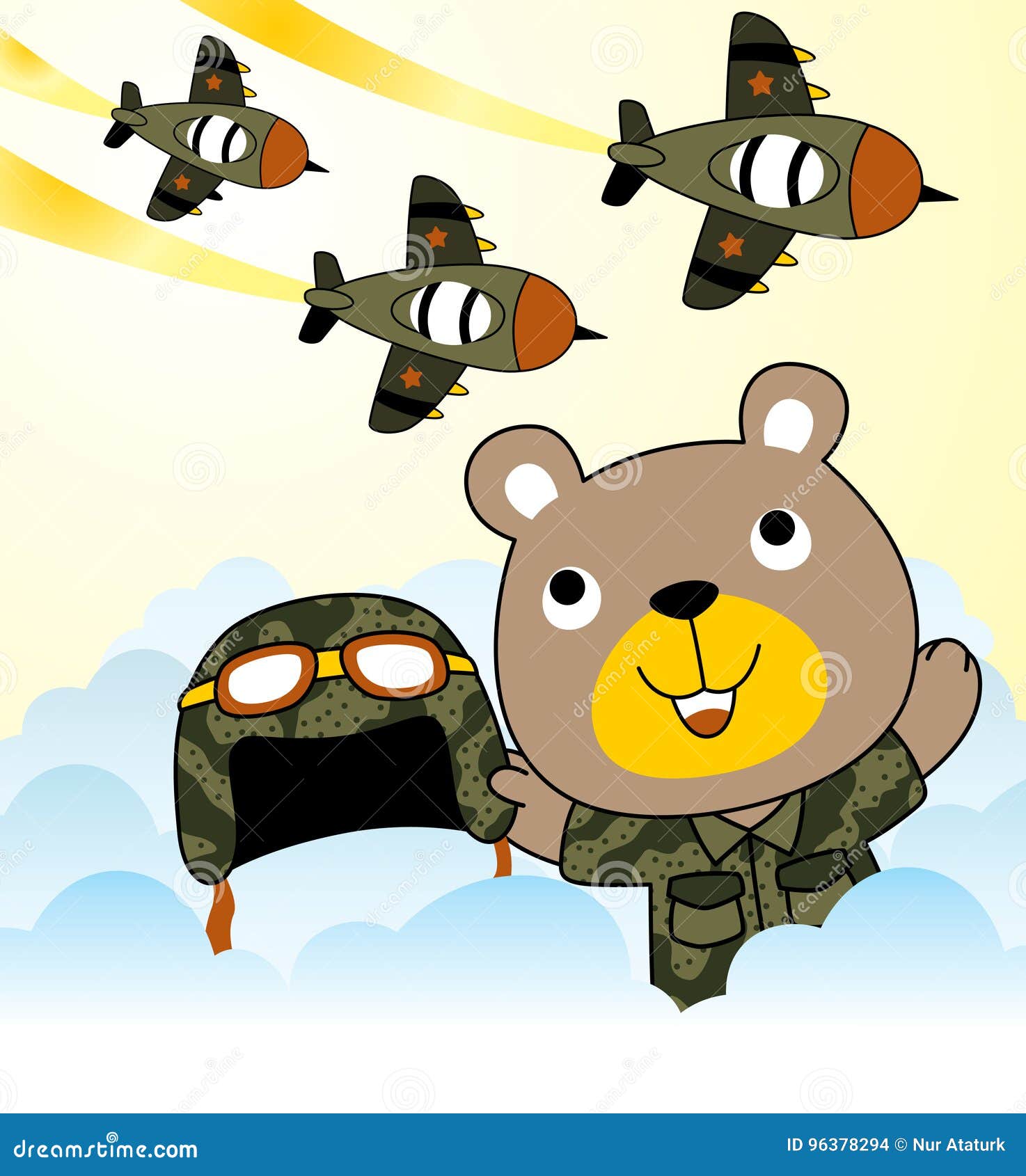 Bear the air force troops stock vector. Illustration of draw - 96378294