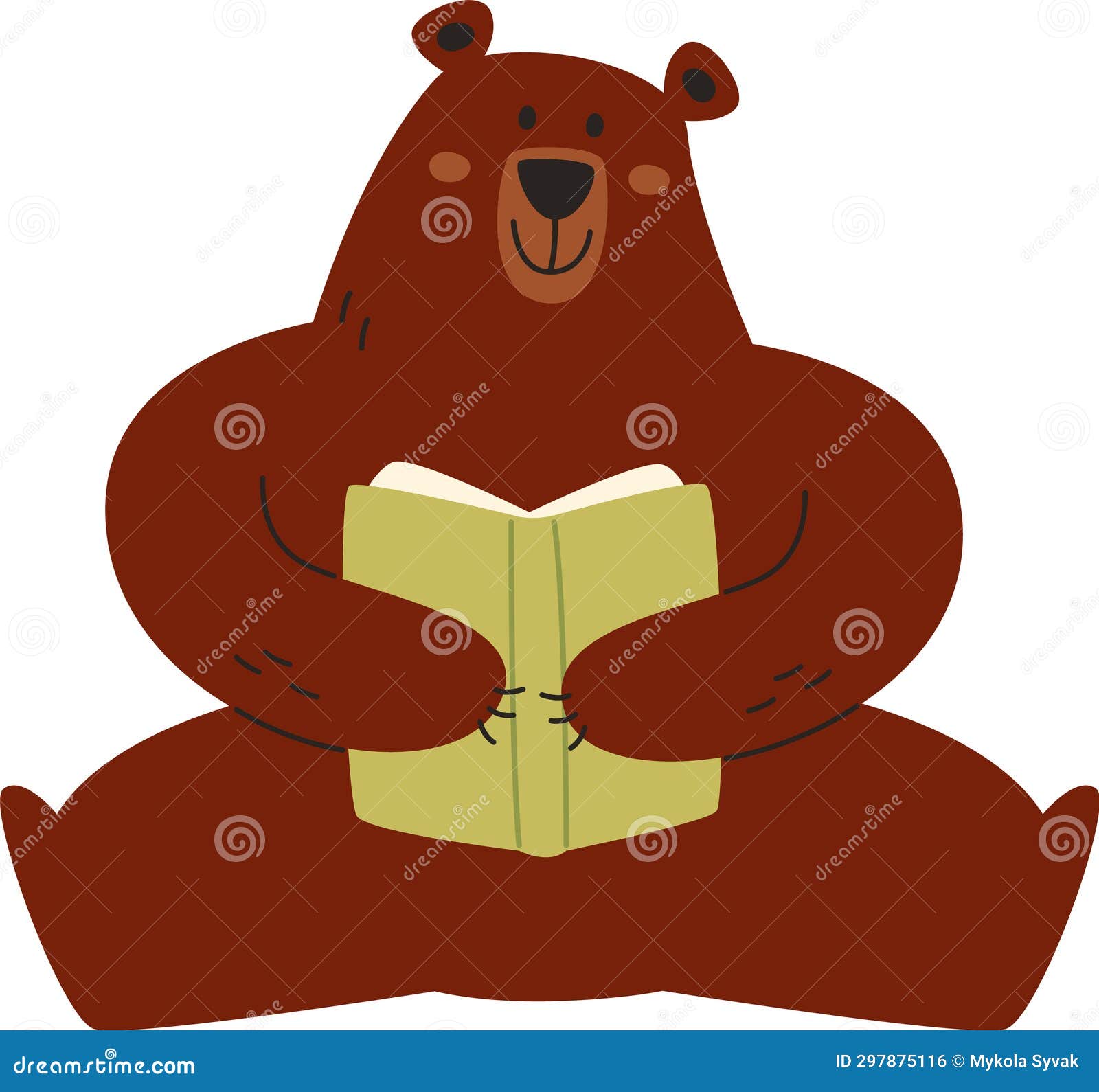 Bear Animal Reading stock illustration. Illustration of vector - 297875116