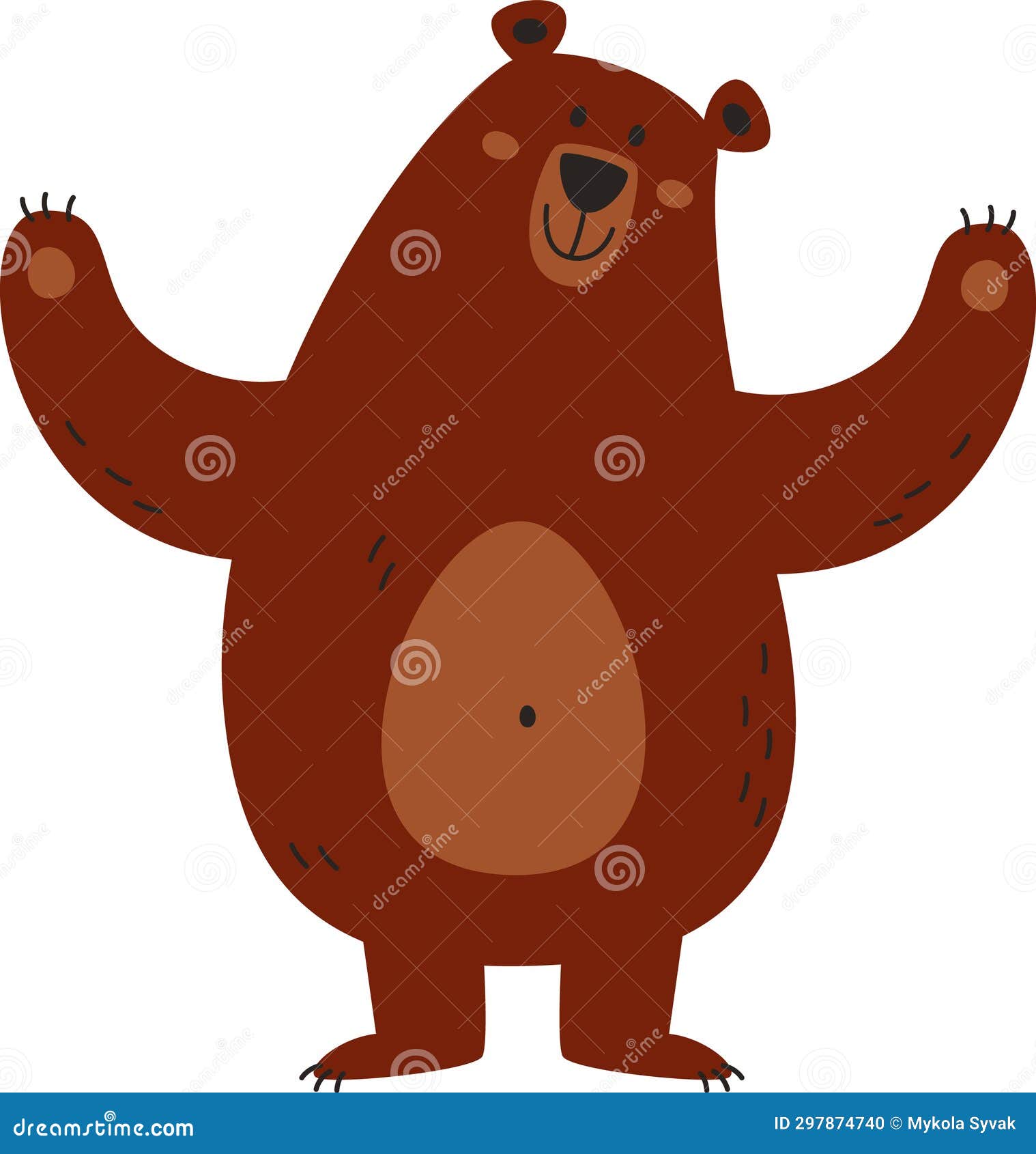 Bear Animal Waving stock vector. Illustration of wildlife - 297874740