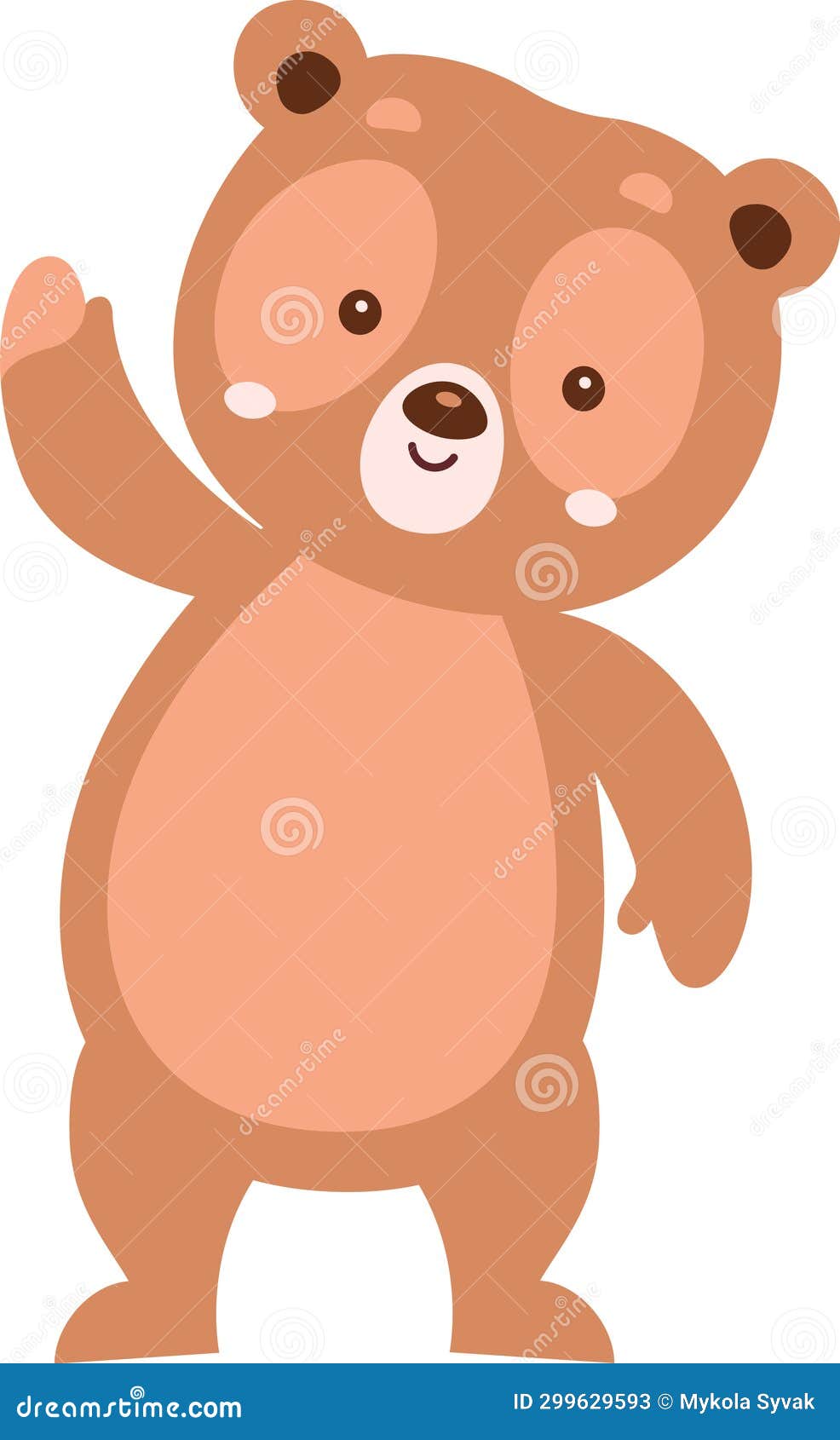 Bear Animal Waving stock vector. Illustration of happy - 299629593
