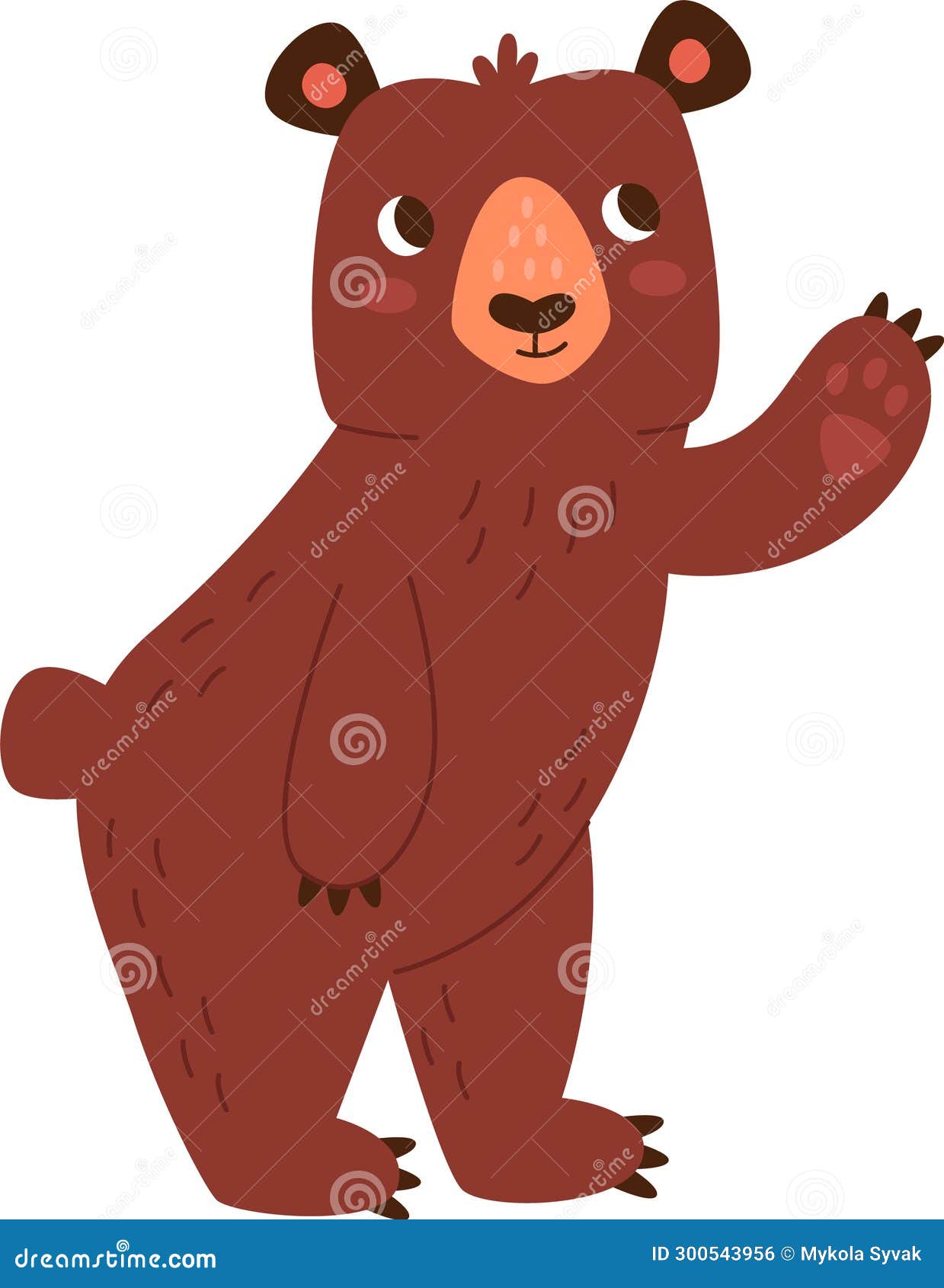 Bear Animal Waving stock illustration. Illustration of design - 300543956