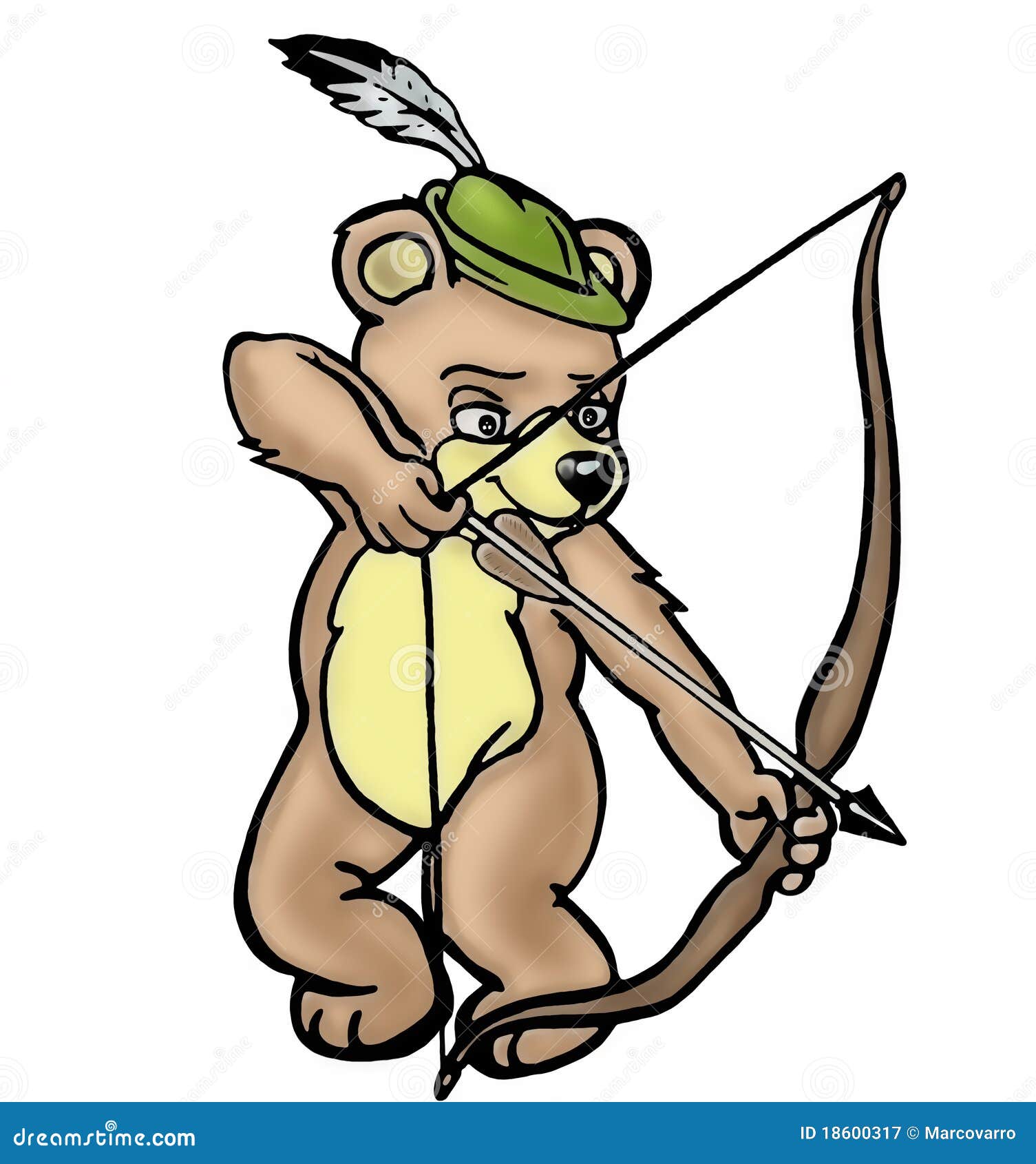 Bear archer isolated stock illustration. Illustration of lake - 18600317