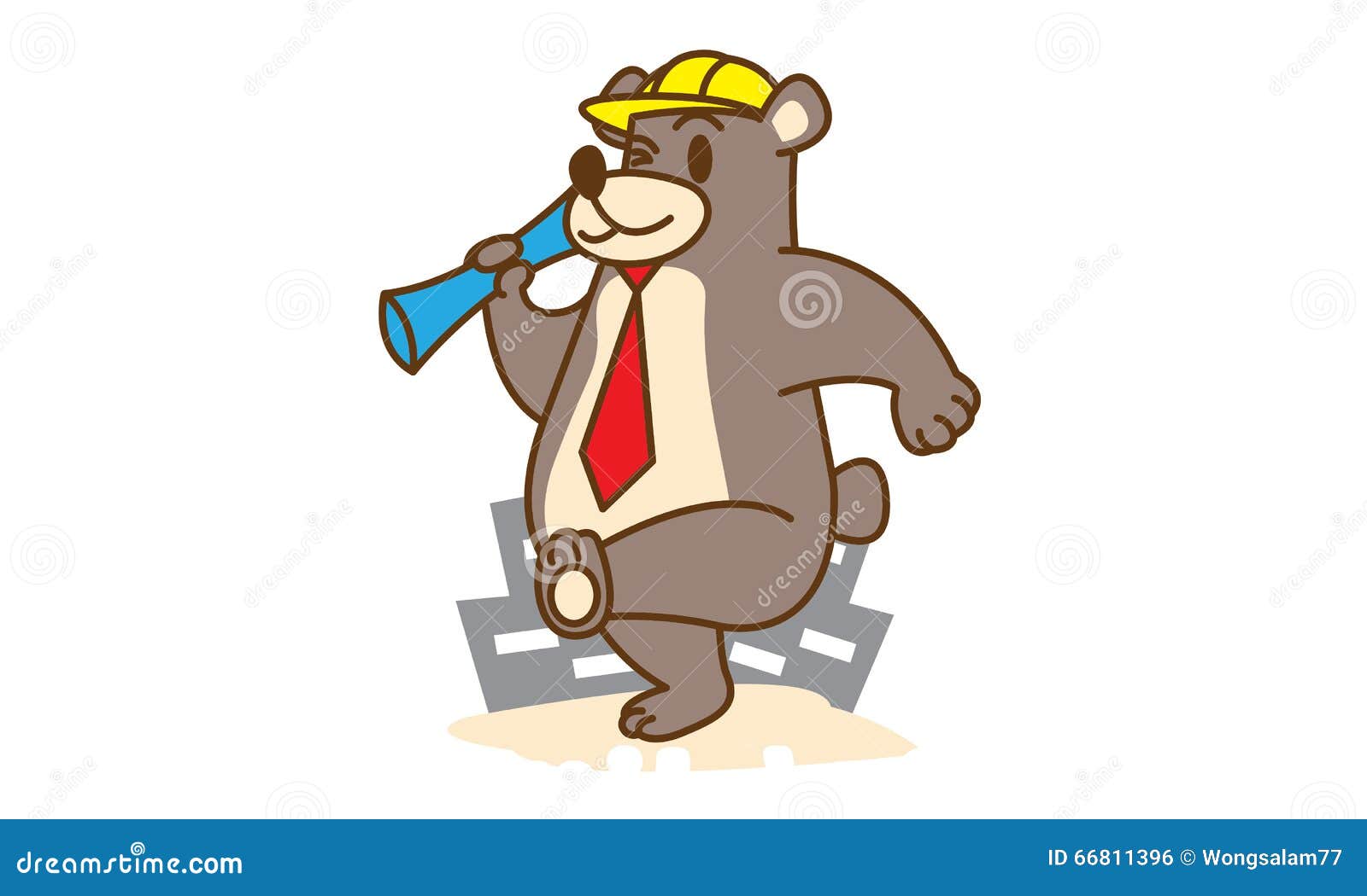 Bear Architect stock vector. Illustration of isolated - 66811396